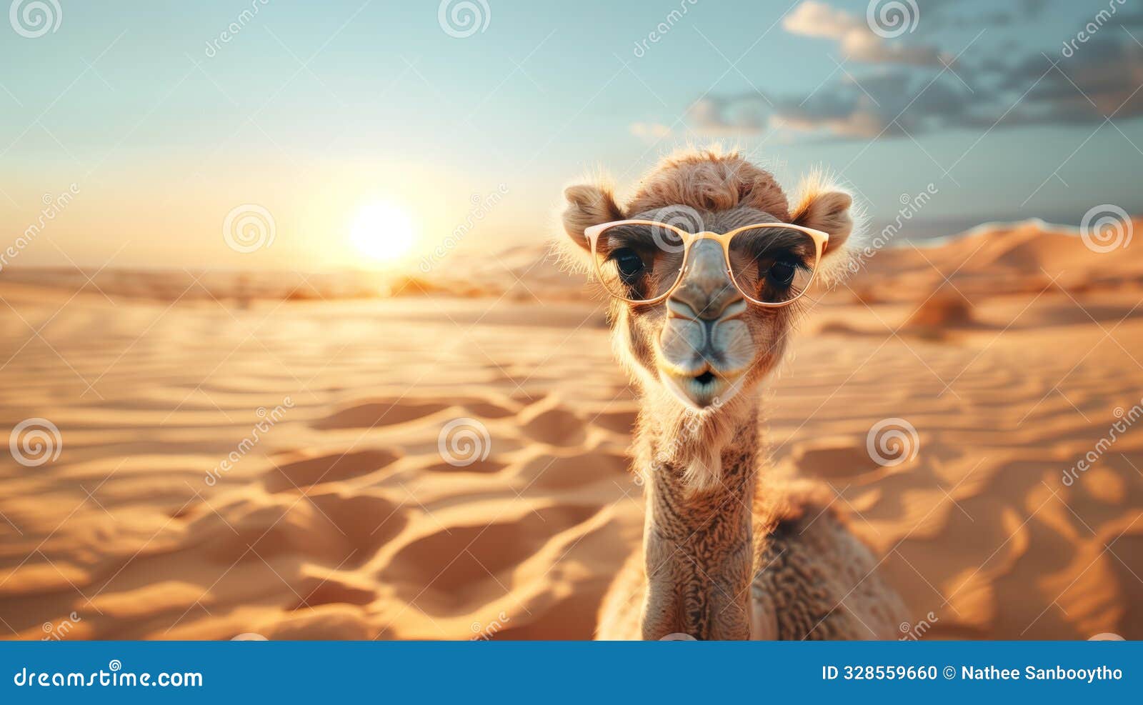 Cool Camel Receiving A Christmas Gift Cartoon Vector | CartoonDealer ...