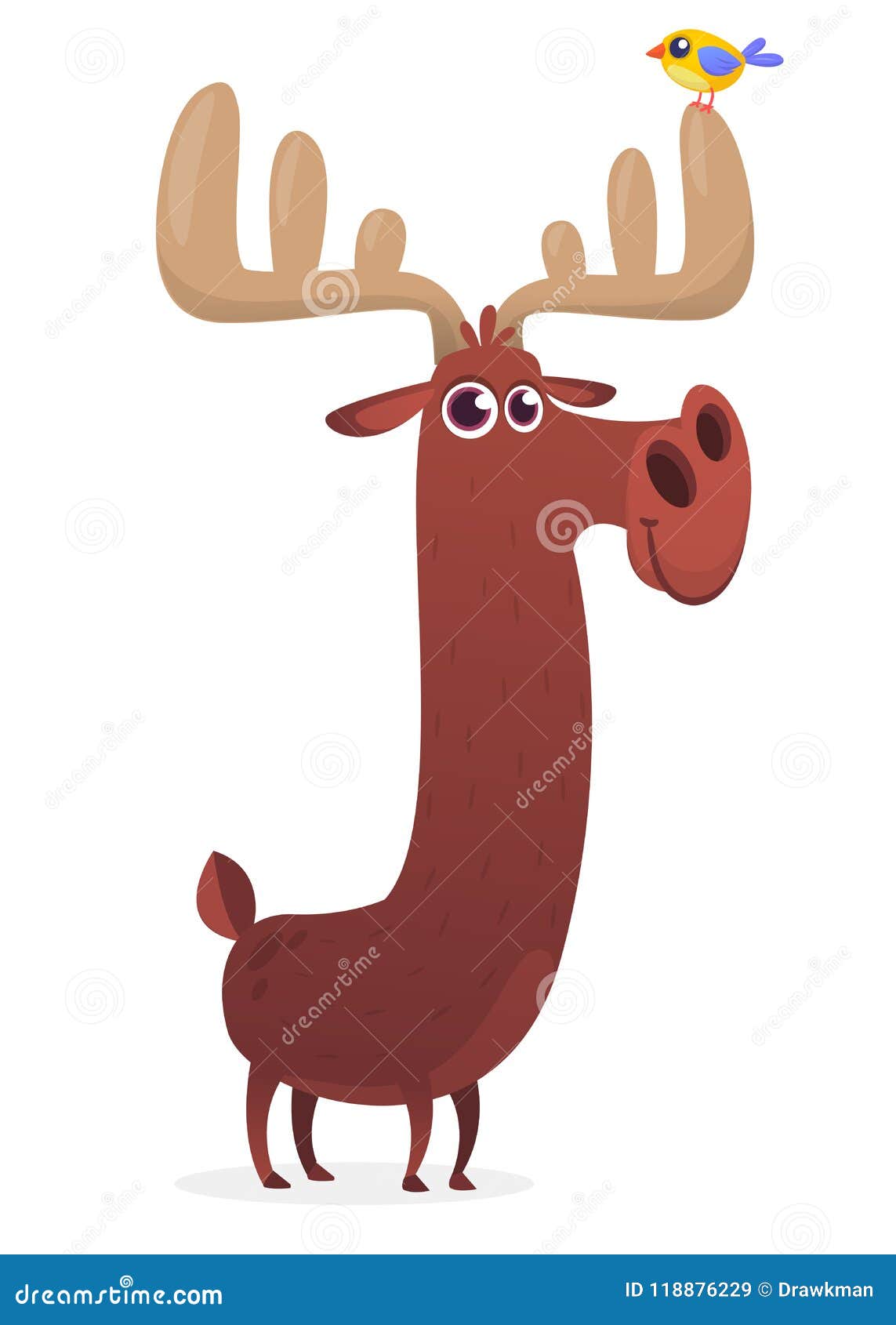 Moose Standing In Dub Dancing Pose, Cute Cartoon Animal Doing Dubbing ...