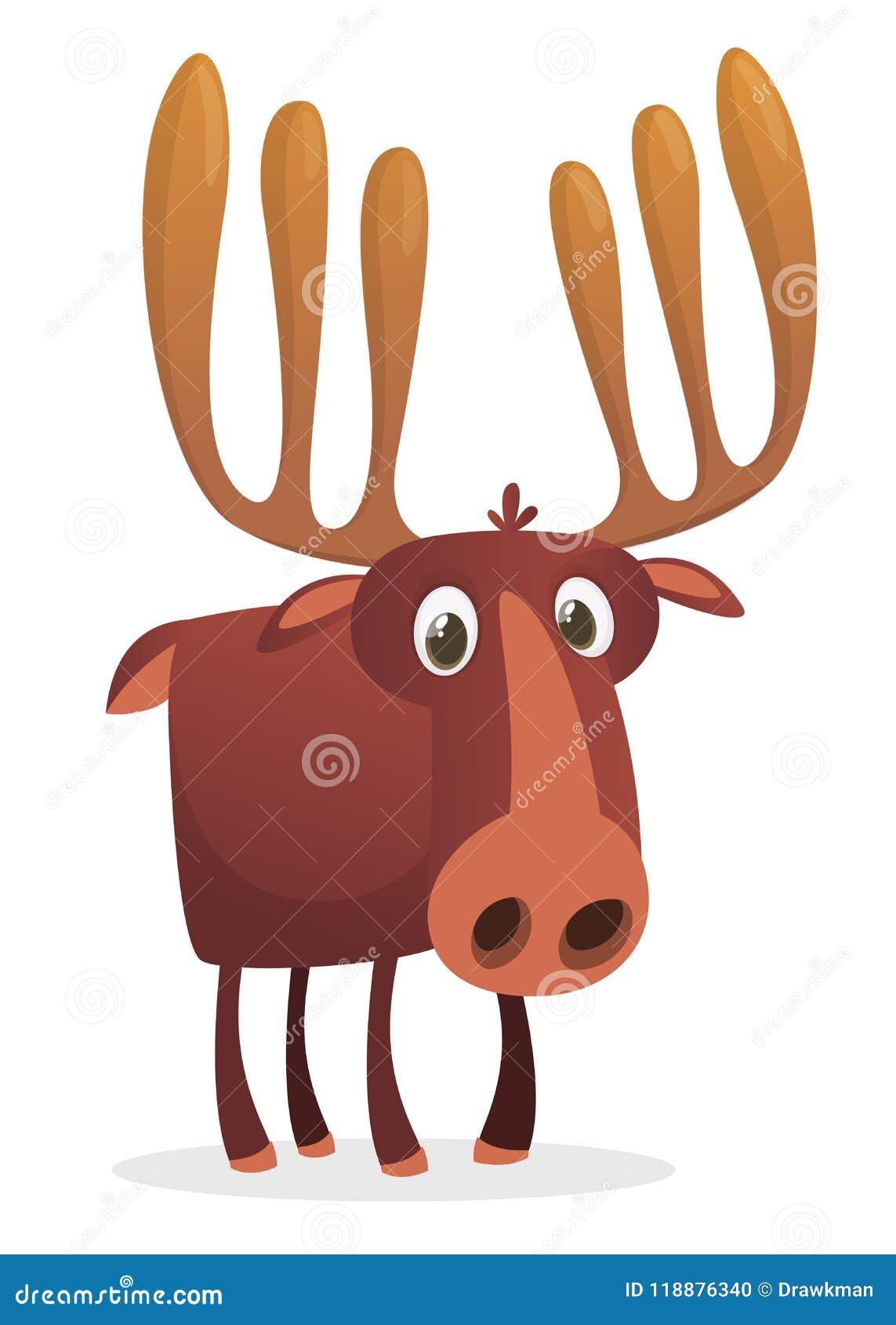 Moose Standing In Dub Dancing Pose, Cute Cartoon Animal Doing Dubbing ...