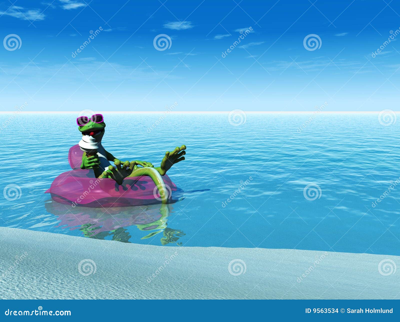 Lizard Eating An Apple Cartoon Vector | CartoonDealer.com #185382245