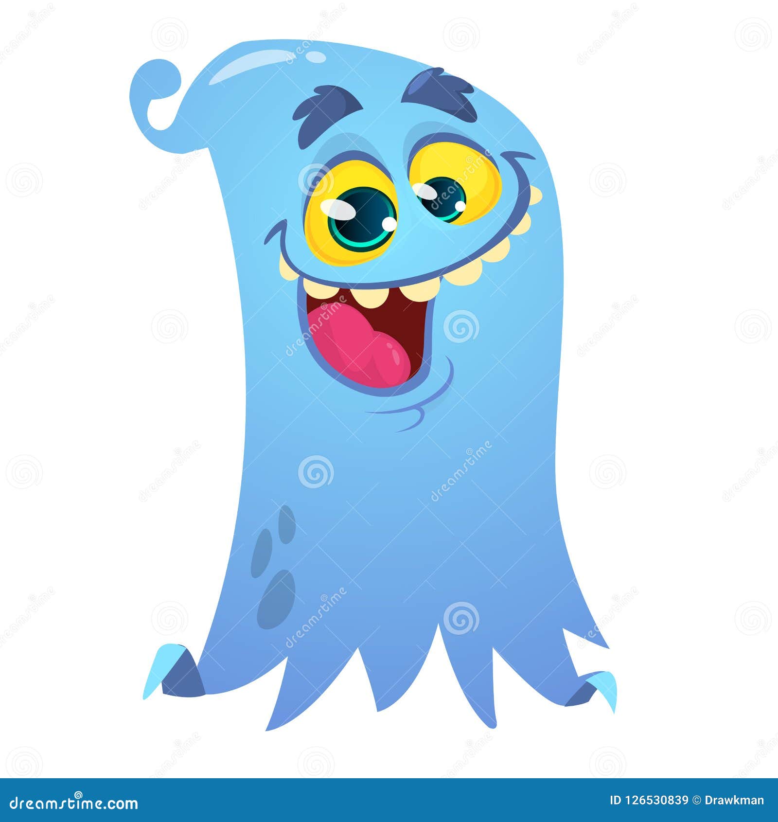 Cool Cartoon Ghost Character Illustration Isolated Stock Vector ...