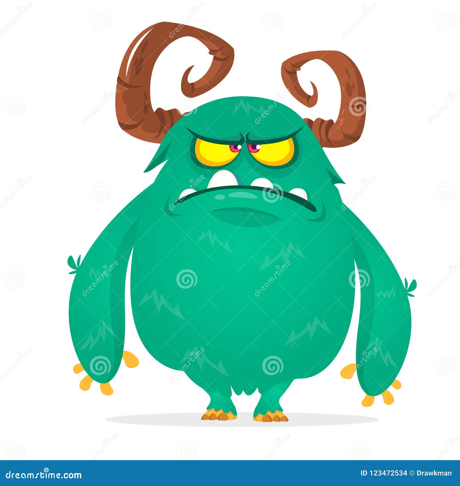 Cool Cartoon Grumpy Monster Character. Halloween Vector Illustration ...