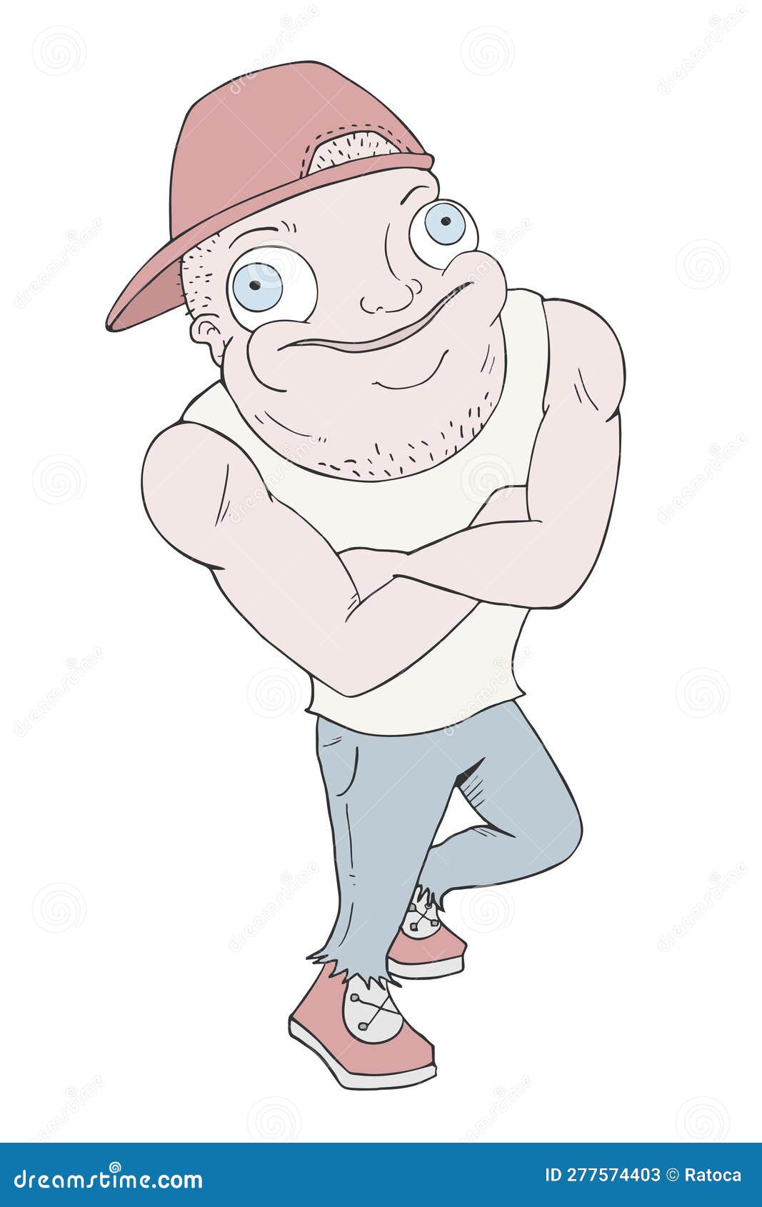 Cool cartoon man draw stock vector. Illustration of smile - 277574403