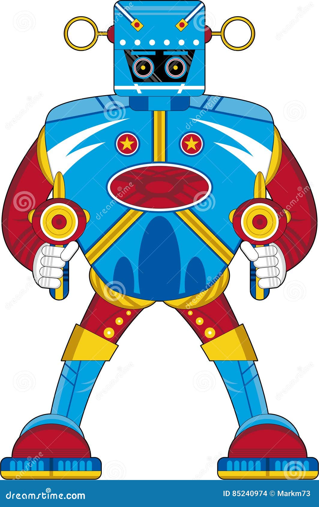 Cool Cartoon Mecha Robot stock vector. Illustration of stars - 85240974