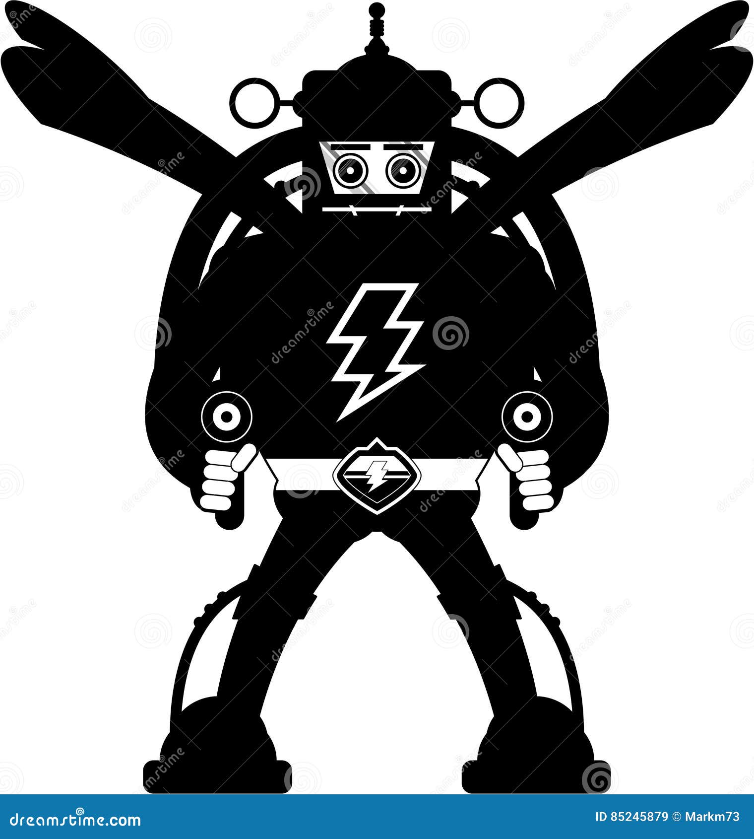 Cool Cartoon Mecha Robot stock vector. Illustration of rayguns - 85245879