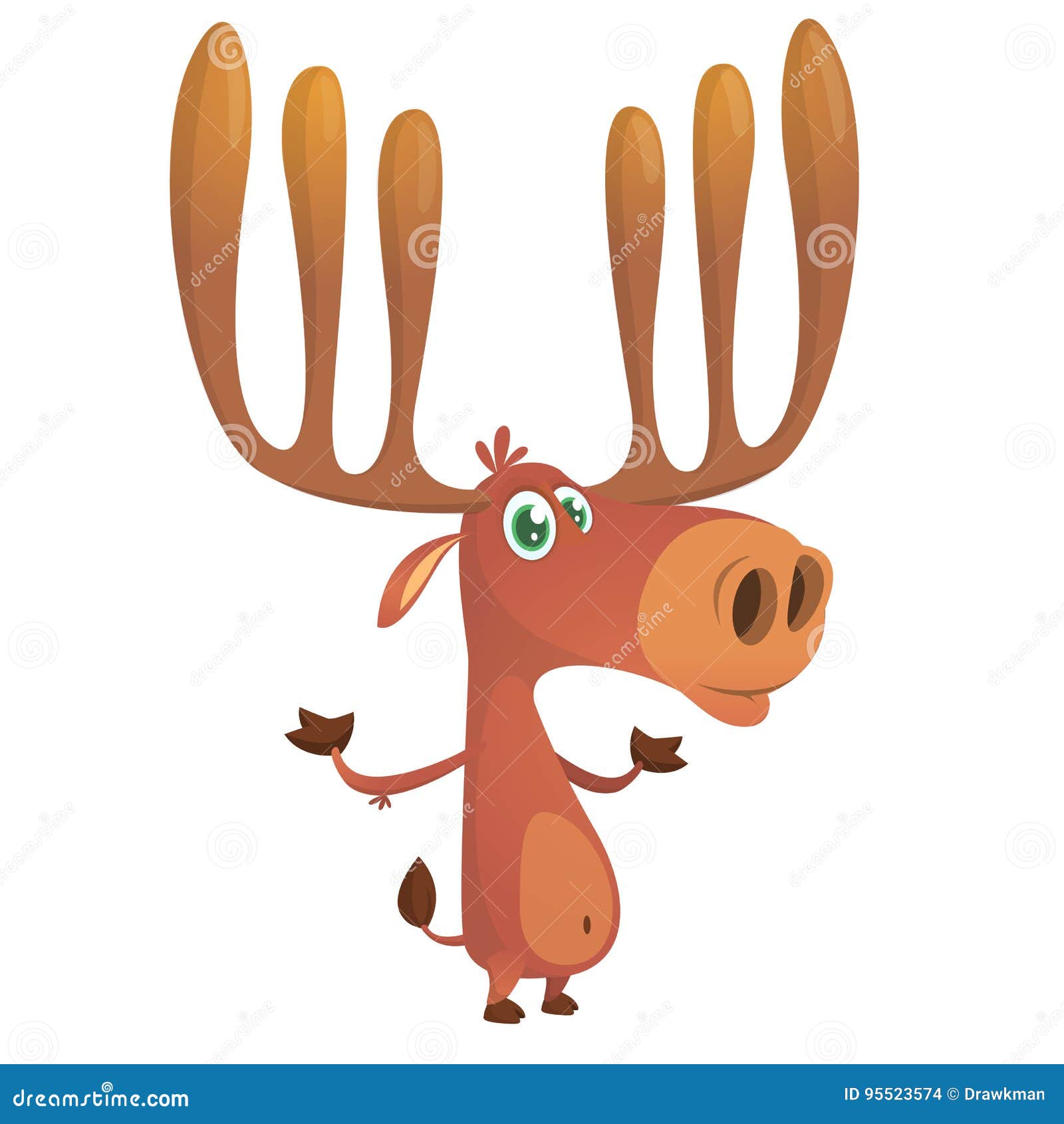 Cool Cartoon Moose Character. Vector Moose Illustration Stock Vector ...