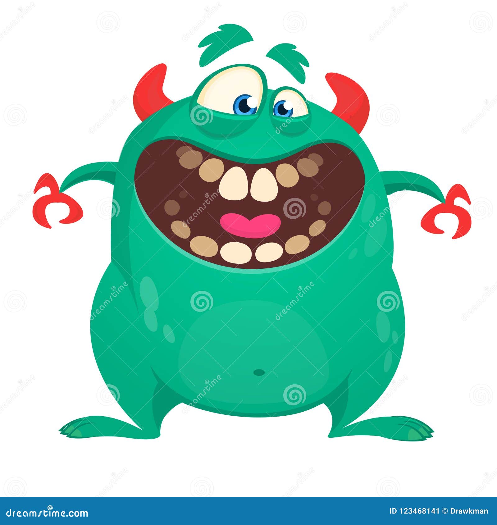 Cool Cartoon Vector Monster Character. Stock Vector - Illustration of ...