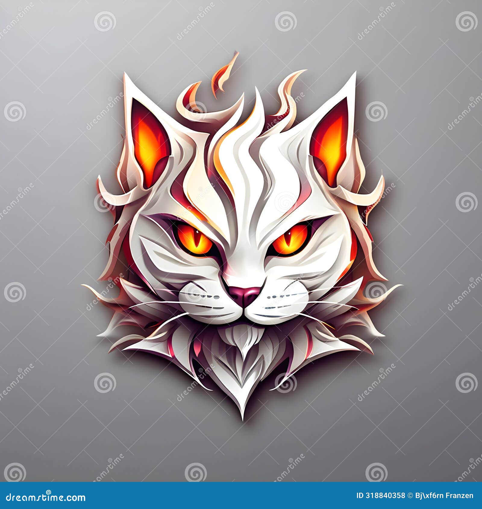 Fire Cat Logo stock illustration. Illustration of independent - 318840358