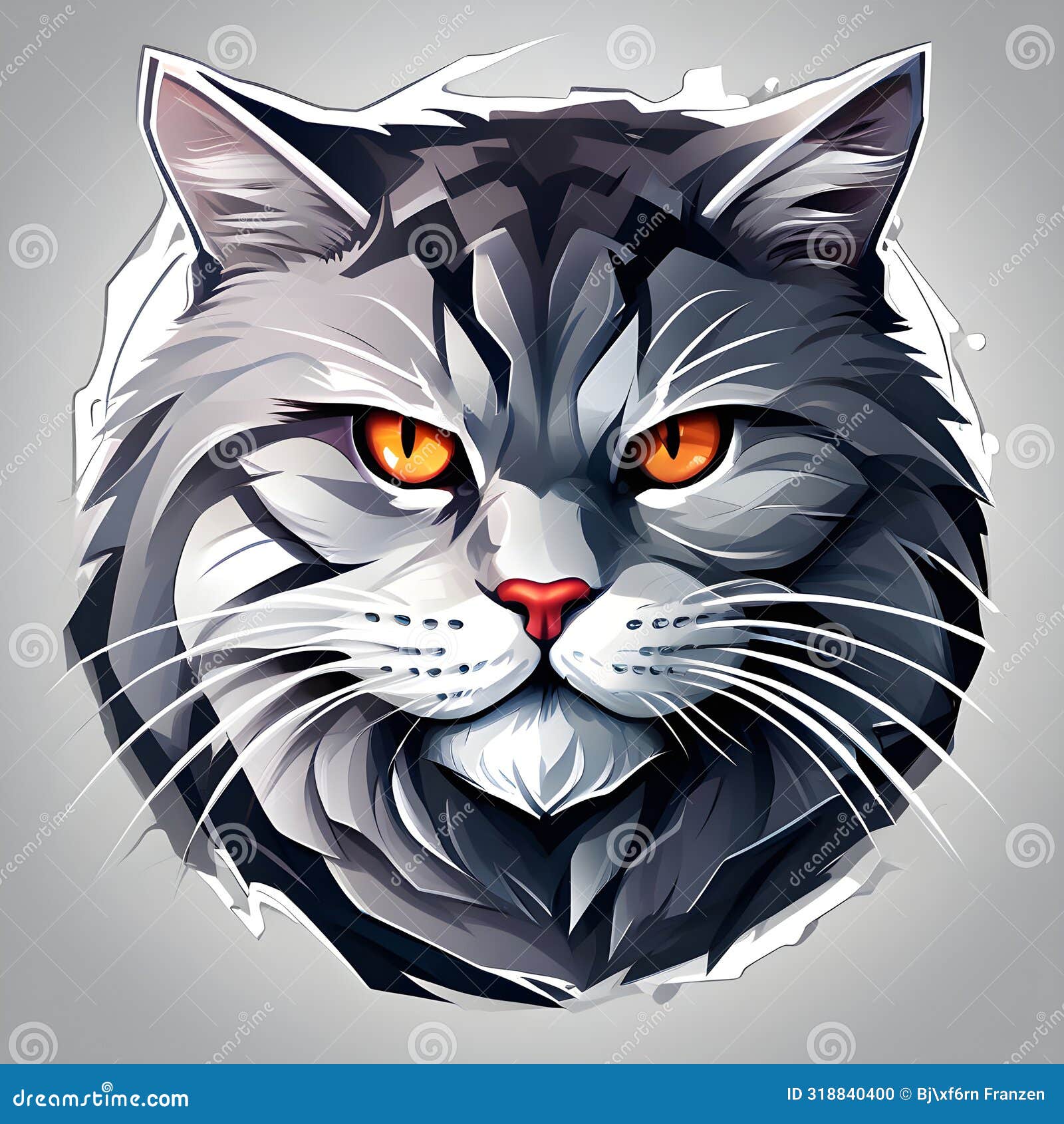 Grey Cat Logo stock illustration. Illustration of tabby - 318840400
