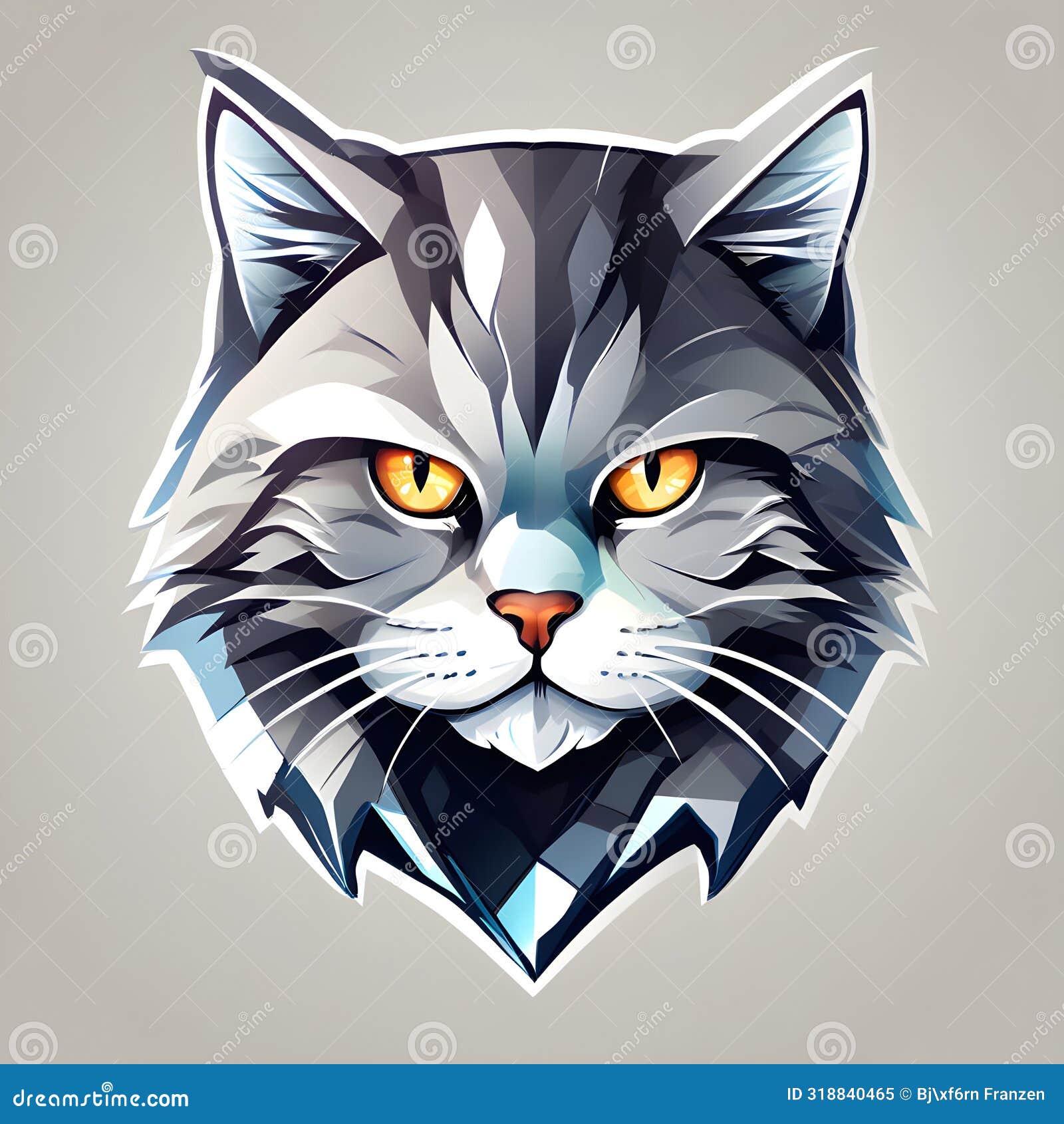 Ice Cat Logo stock illustration. Illustration of meowing - 318840465