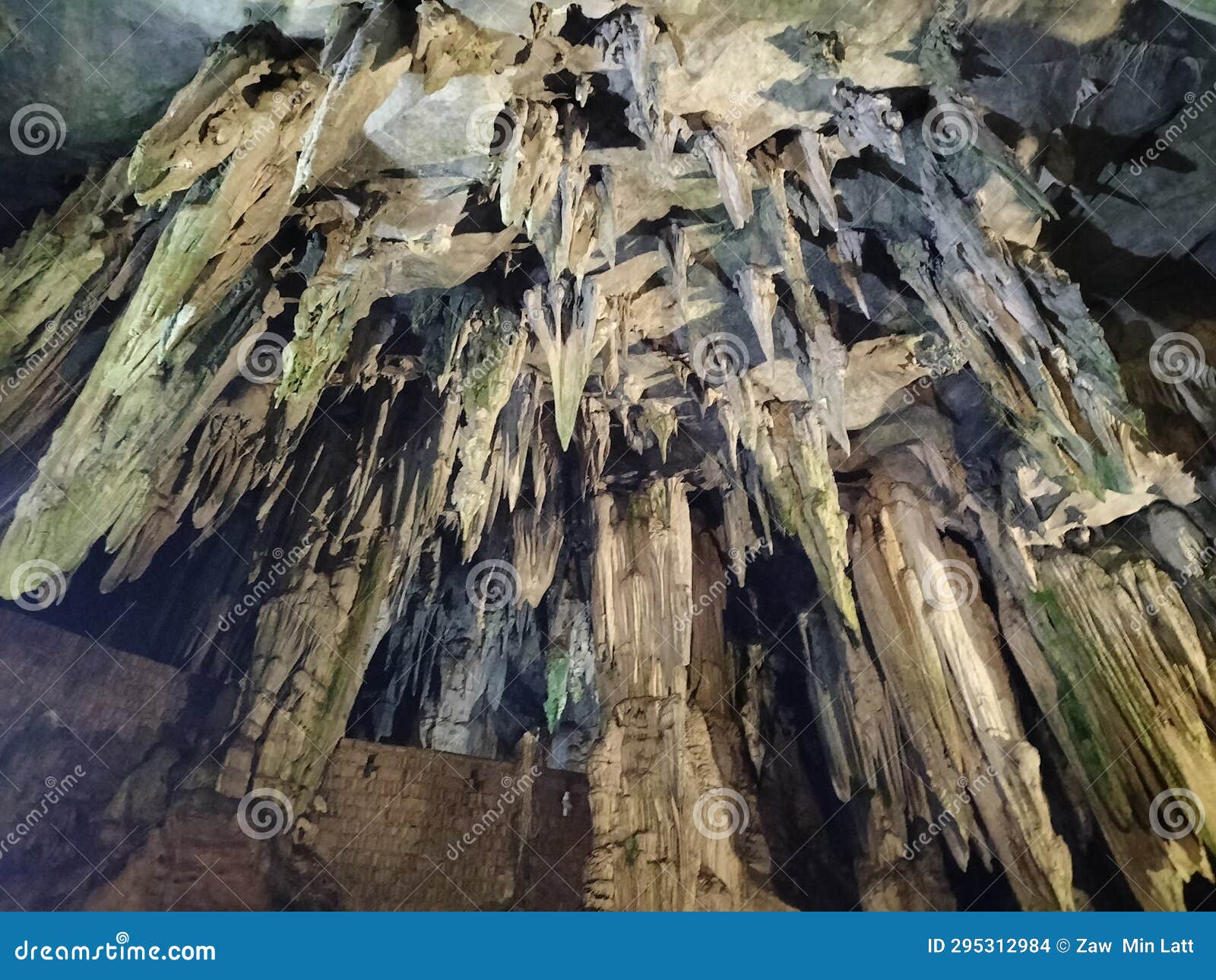 A Cool Cave with Rock Carvings ,HtanSan Cave Stock Photo - Image of ...