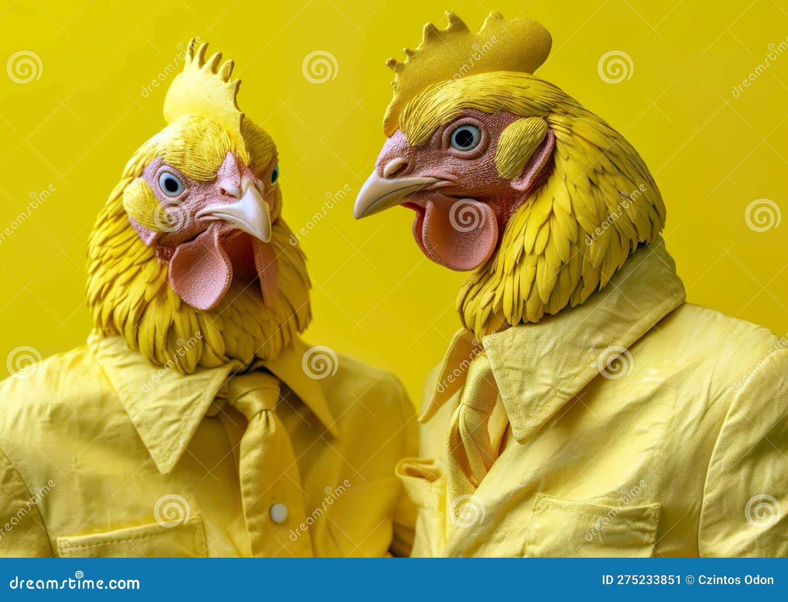 Two Cool Chickens Pose. Despite Being In An Unfamiliar Environment ...