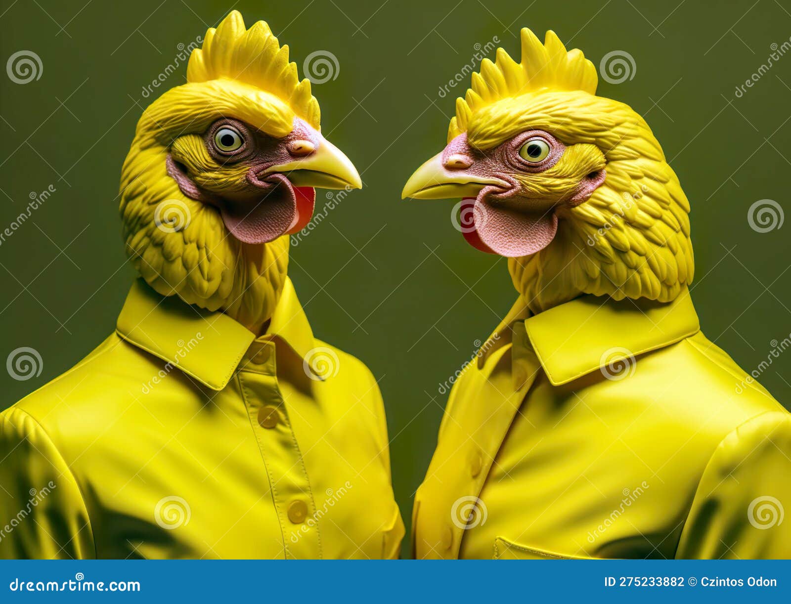 Cool Chickens Pose in the Photo Studio. Stock Illustration ...