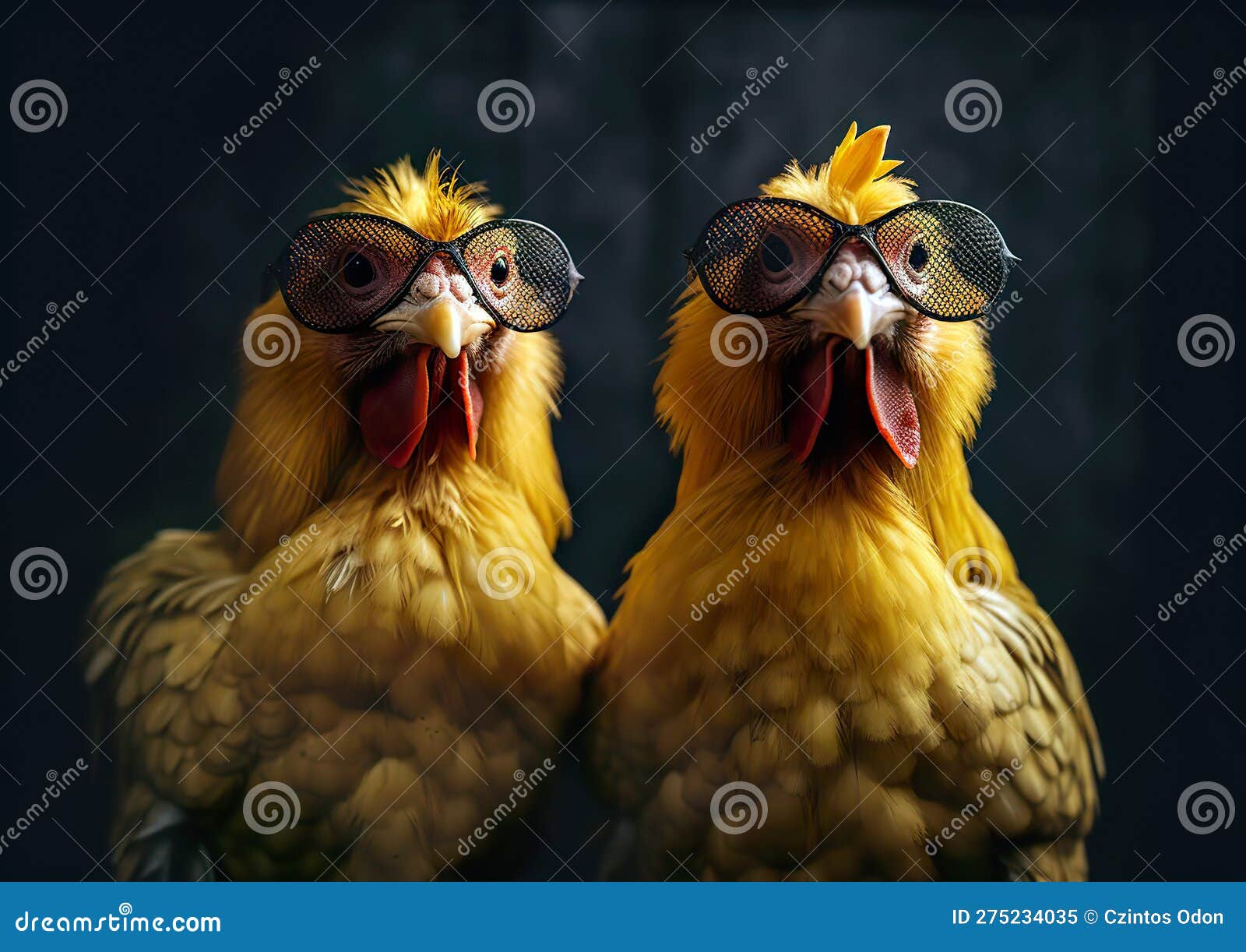 Two Cool Chickens Pose. Despite Being In An Unfamiliar Environment ...