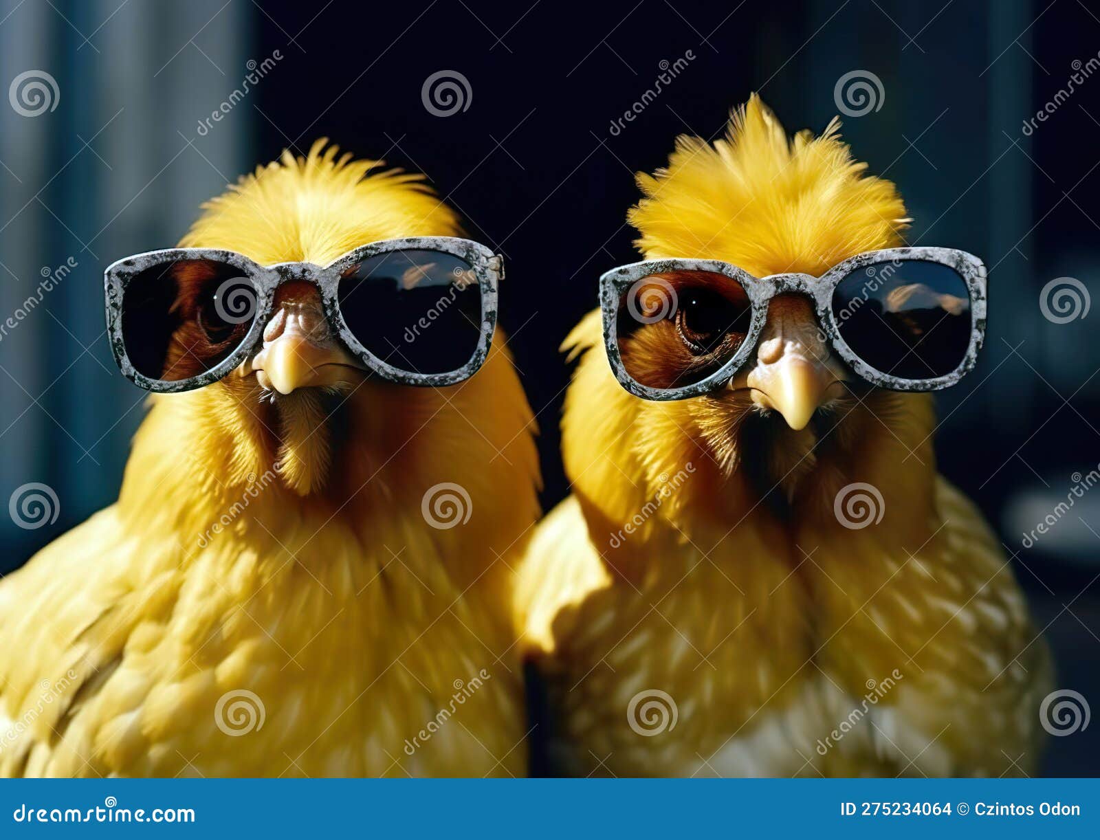 Two Cool Chickens Pose. Despite Being In An Unfamiliar Environment ...