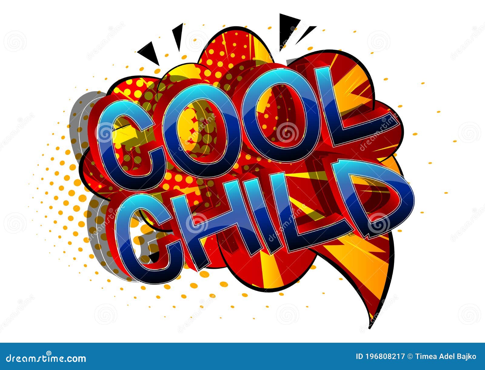 Cool Child Comic Book Style Cartoon Words Stock Vector - Illustration ...