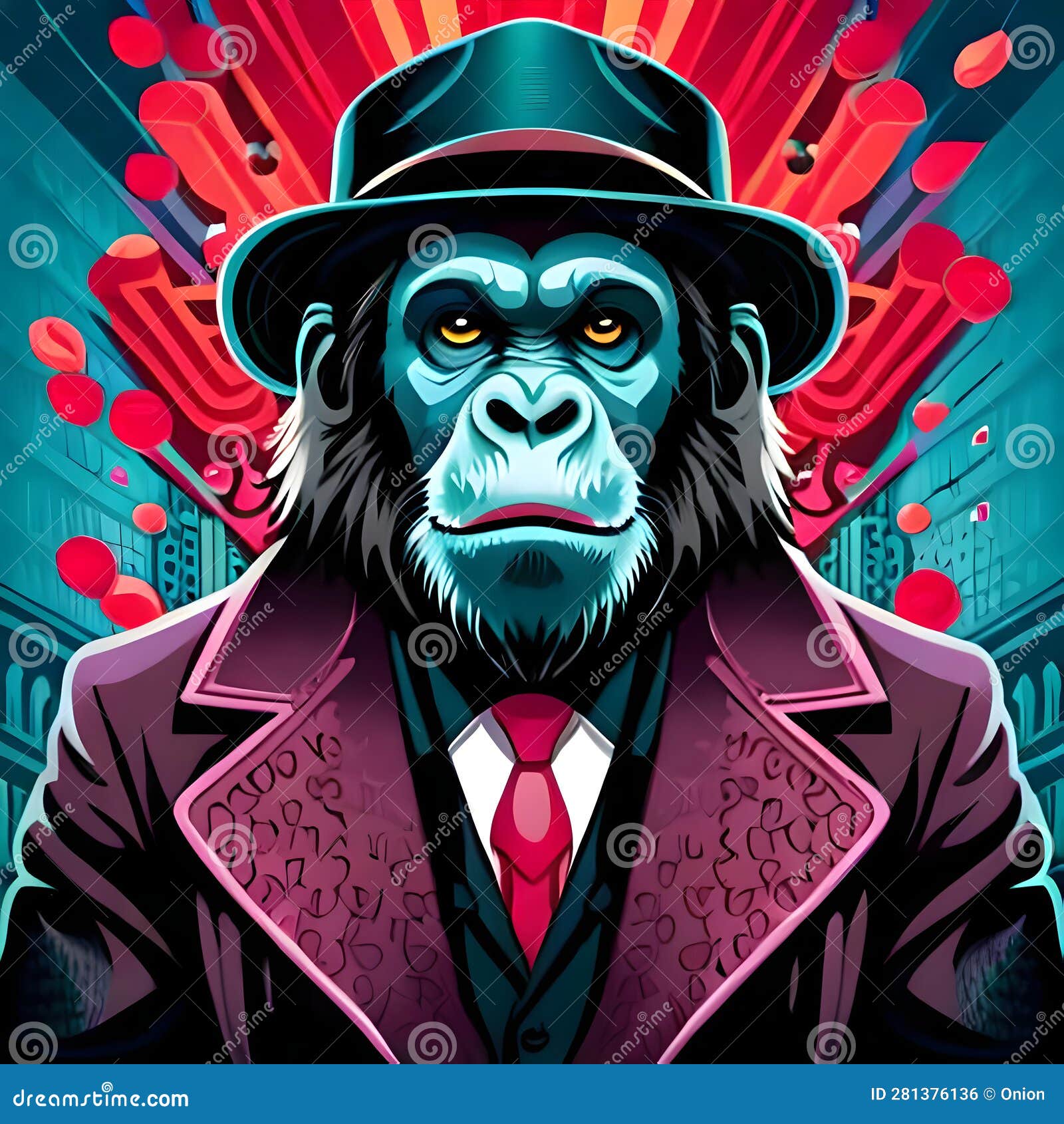 Cool Chimpanzee Illustration - Ai Generated Image Stock Photo - Image ...