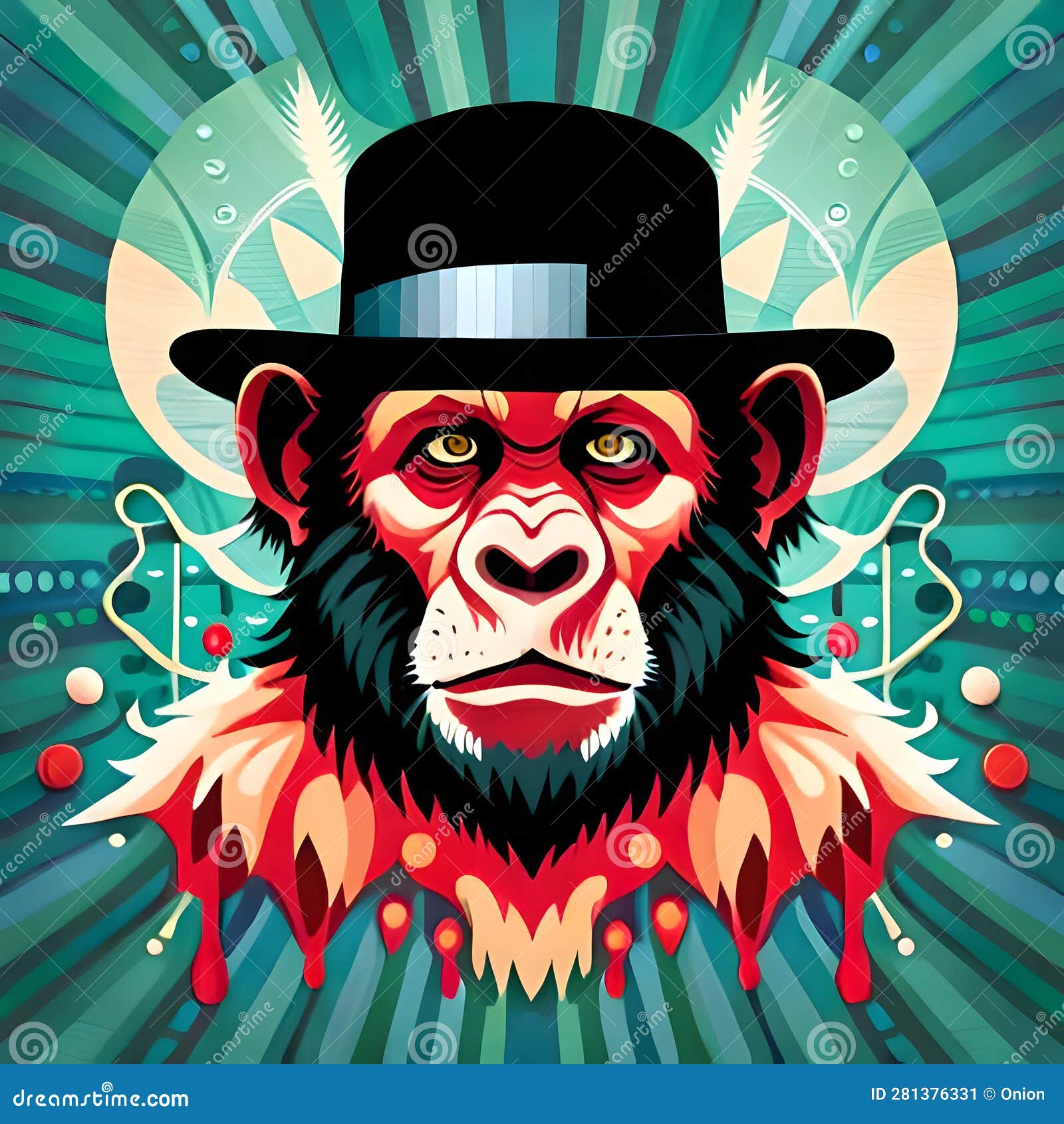 Cool Chimpanzee Illustration - Ai Generated Image Stock Image - Image ...
