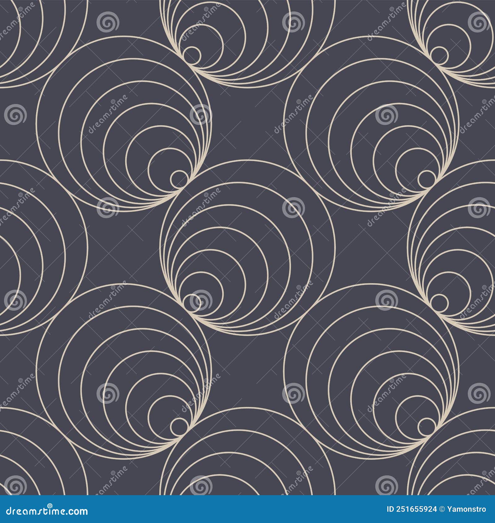Cool Circles Outline Seamless Pattern Trend Vector Classy Abstract ...
