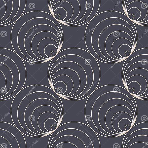 Cool Circles Outline Seamless Pattern Trend Vector Classy Abstract ...