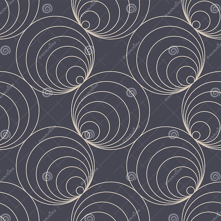 Cool Circles Outline Seamless Pattern Trend Vector Classy Abstract ...