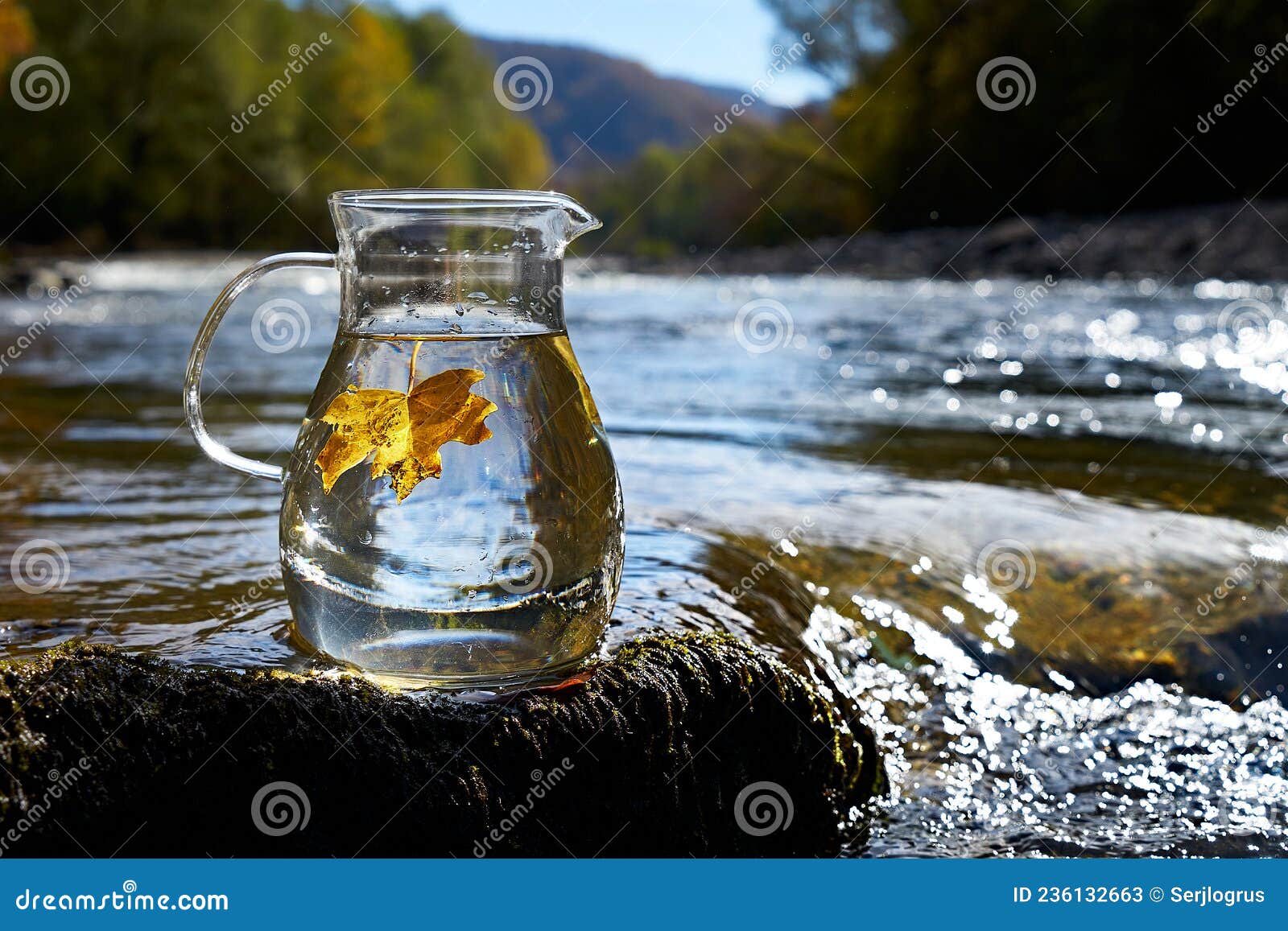 Cool Clear Water of the Mountain River Stock Image - Image of glass ...