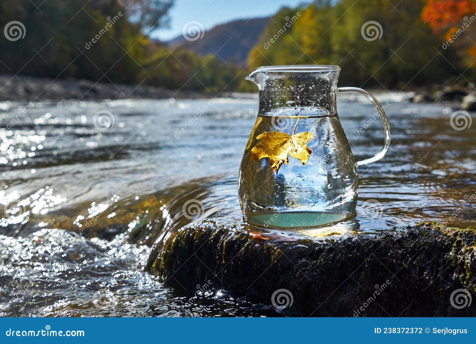 Cool Clear Water of the Mountain River Stock Photo - Image of pitcher ...
