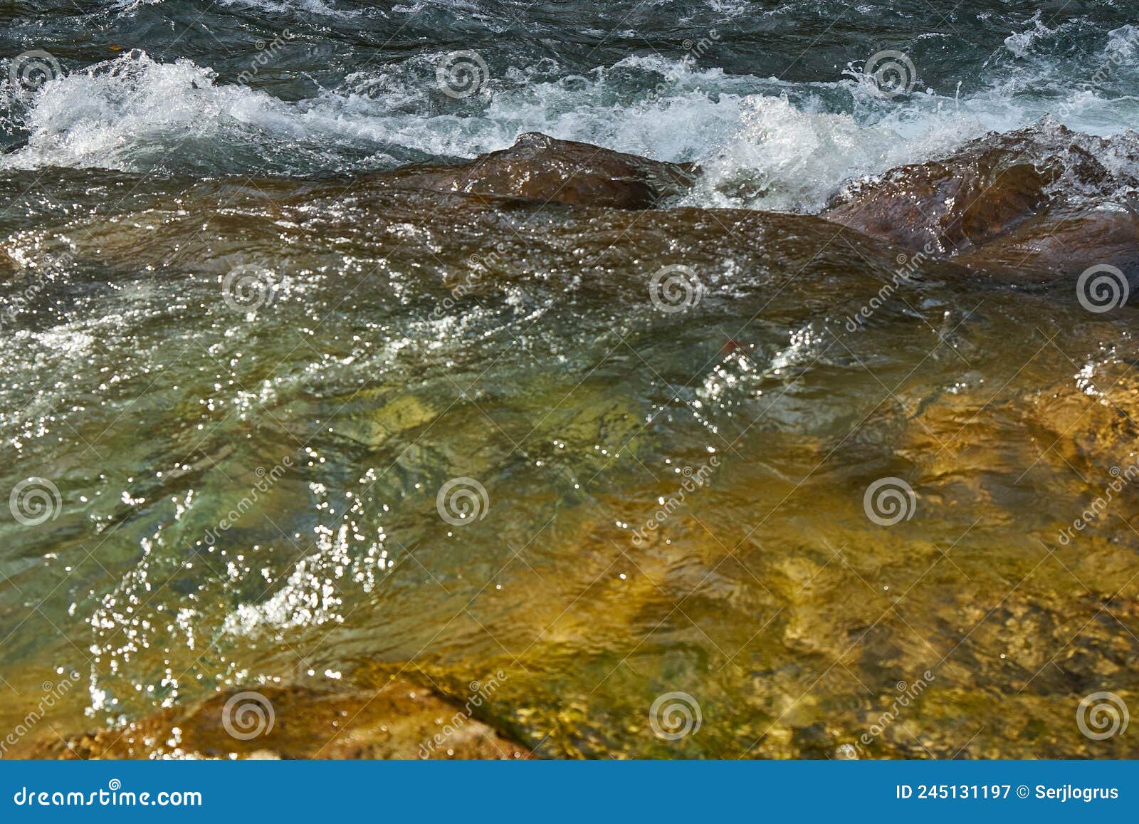 Cool Clear Water of the Mountain River Stock Image - Image of clear ...