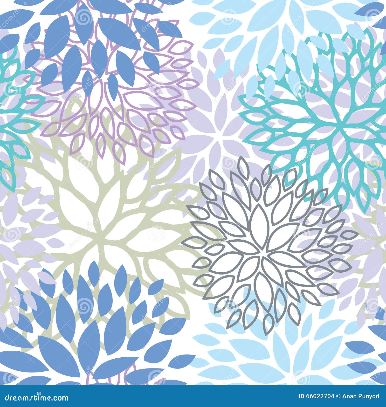 Cool Color Floral Seamless Pattern Vector Design Stock Vector ...