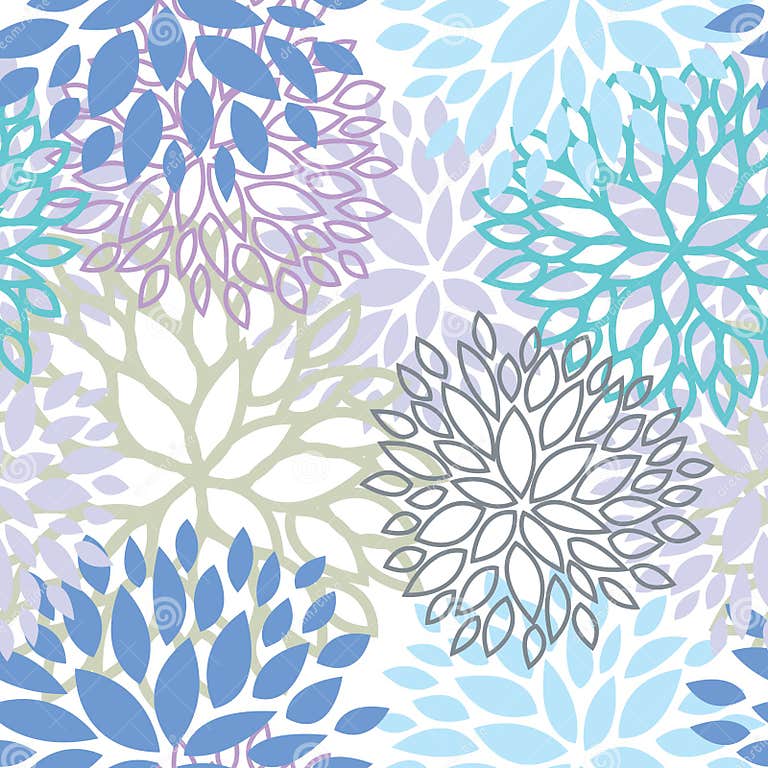 Cool Color Floral Seamless Pattern Vector Design Stock Vector ...