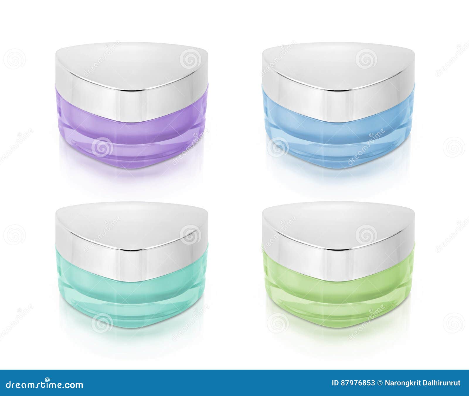 Cool Color Triangle Cosmetic Jar on White Stock Image - Image of luxury ...