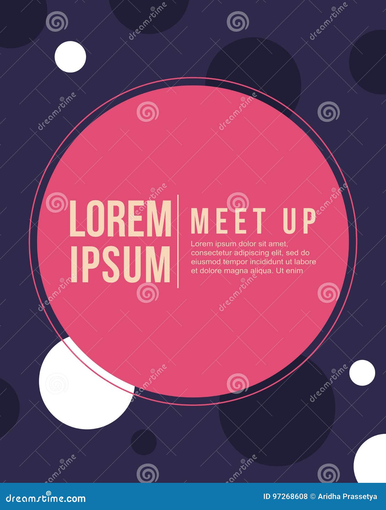 Cool Colorful Background Meet Up Card with Bubble Style Stock Vector ...