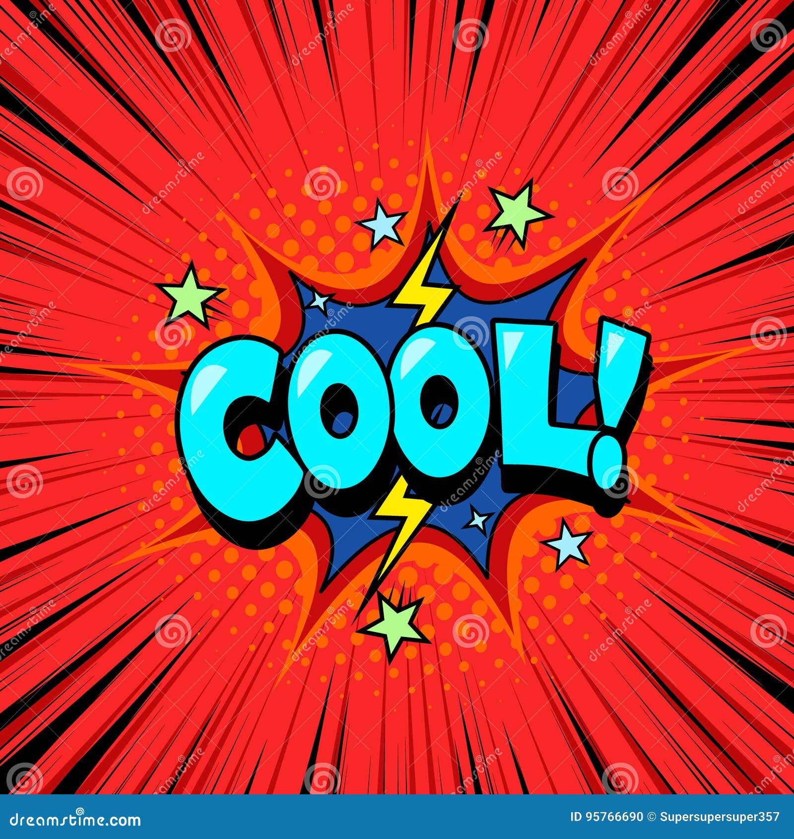 Cool Comic Word Cartoon Vector | CartoonDealer.com #96054139
