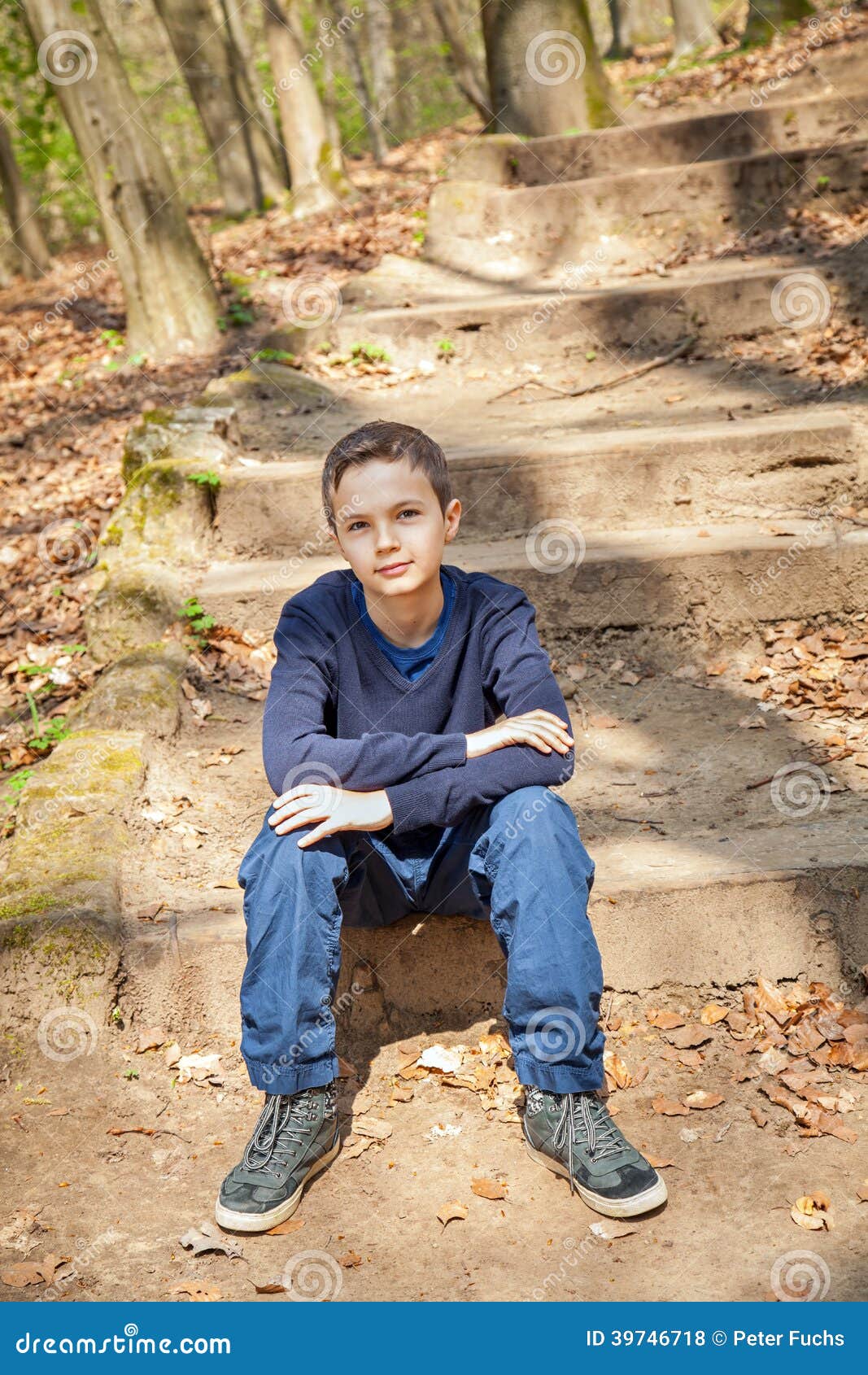 Cool Confident Boy in a Forest Stock Photo - Image of happy, camera ...