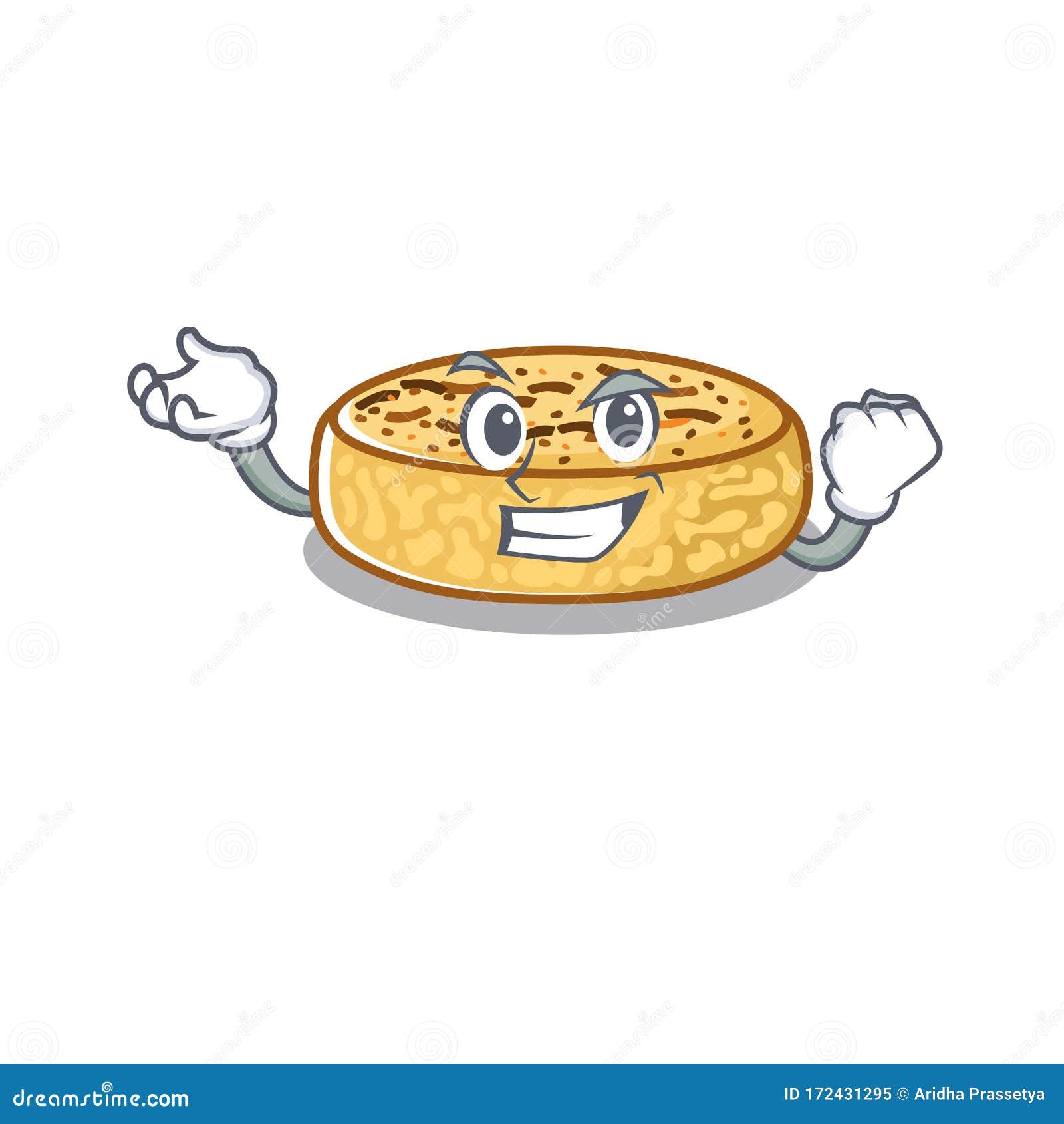 Crumpets Cartoon Character Concept With A Sad Face Vector Illustration ...