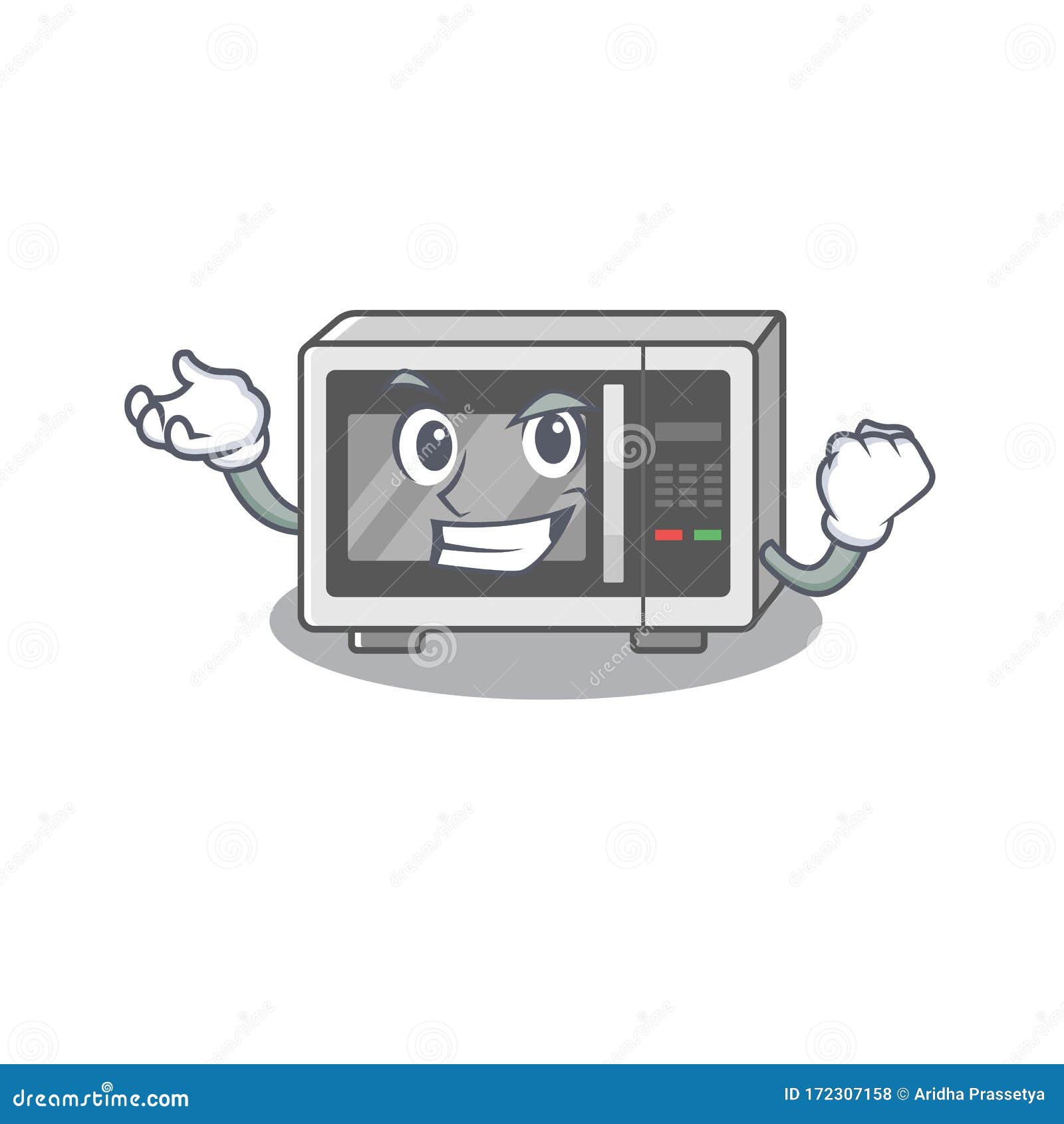 Cool Confident Successful Microwave Cartoon Character Style Stock ...