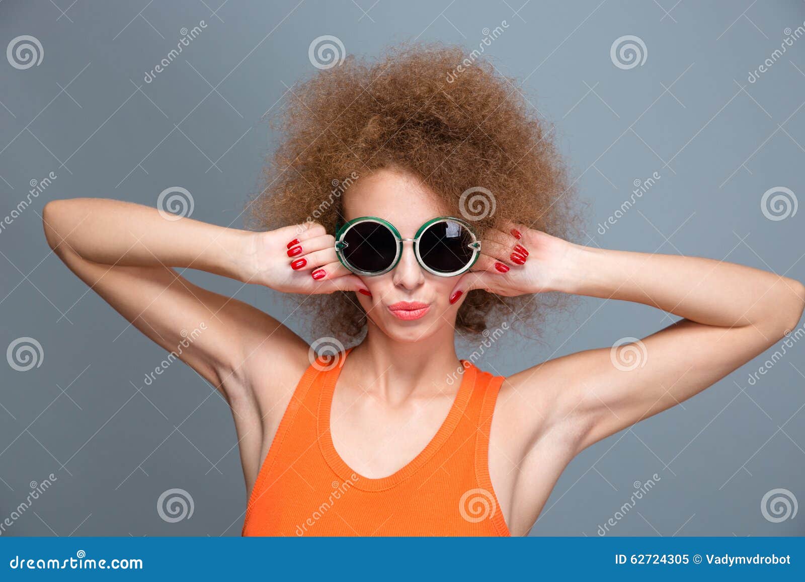 Cool Confident Young Female Posing and Making Grimace Stock Image ...