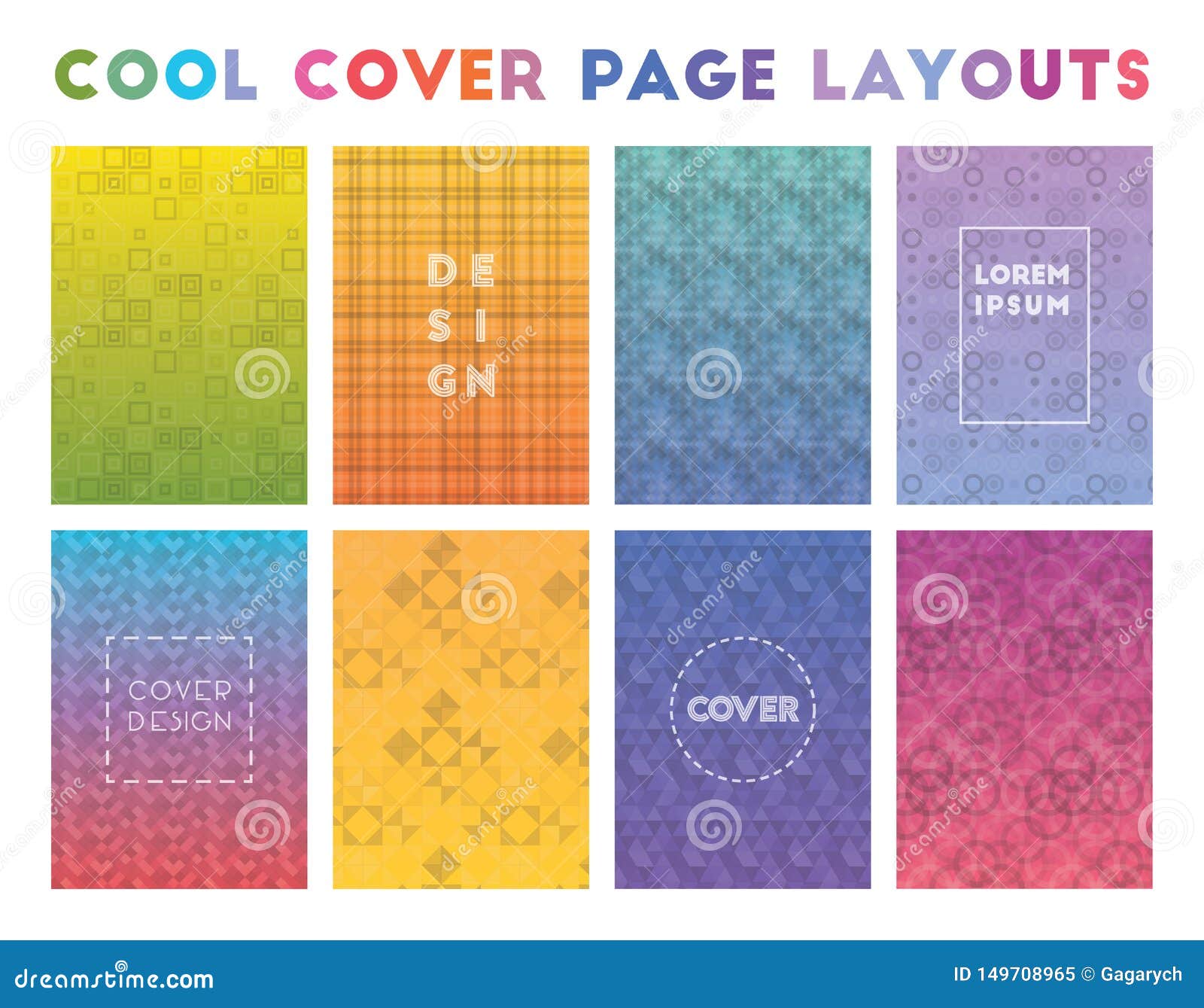 Cool Cover Page Layouts. stock vector. Illustration of graphic - 149708965