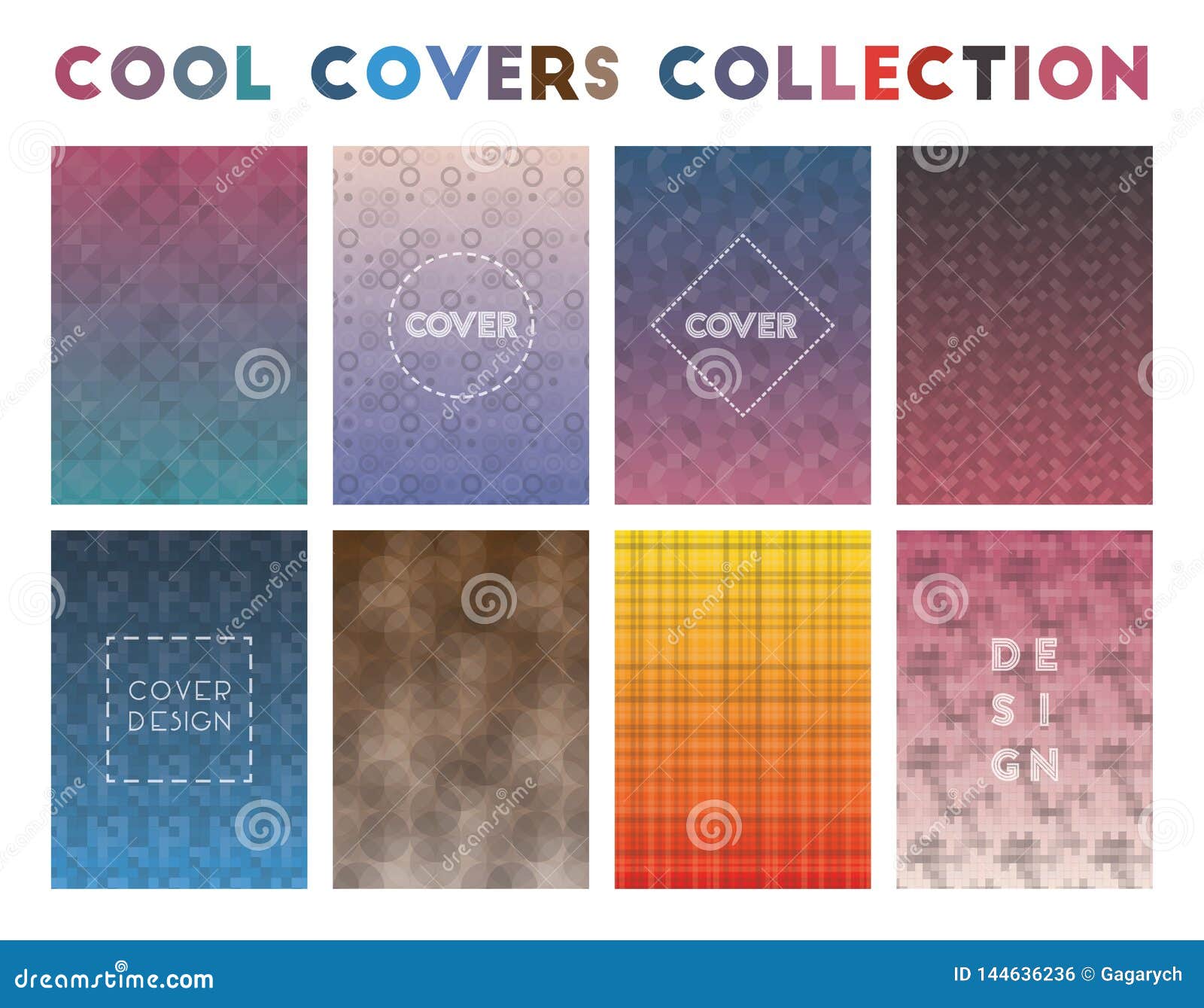 Cool Covers Collection. stock vector. Illustration of cool - 144636236