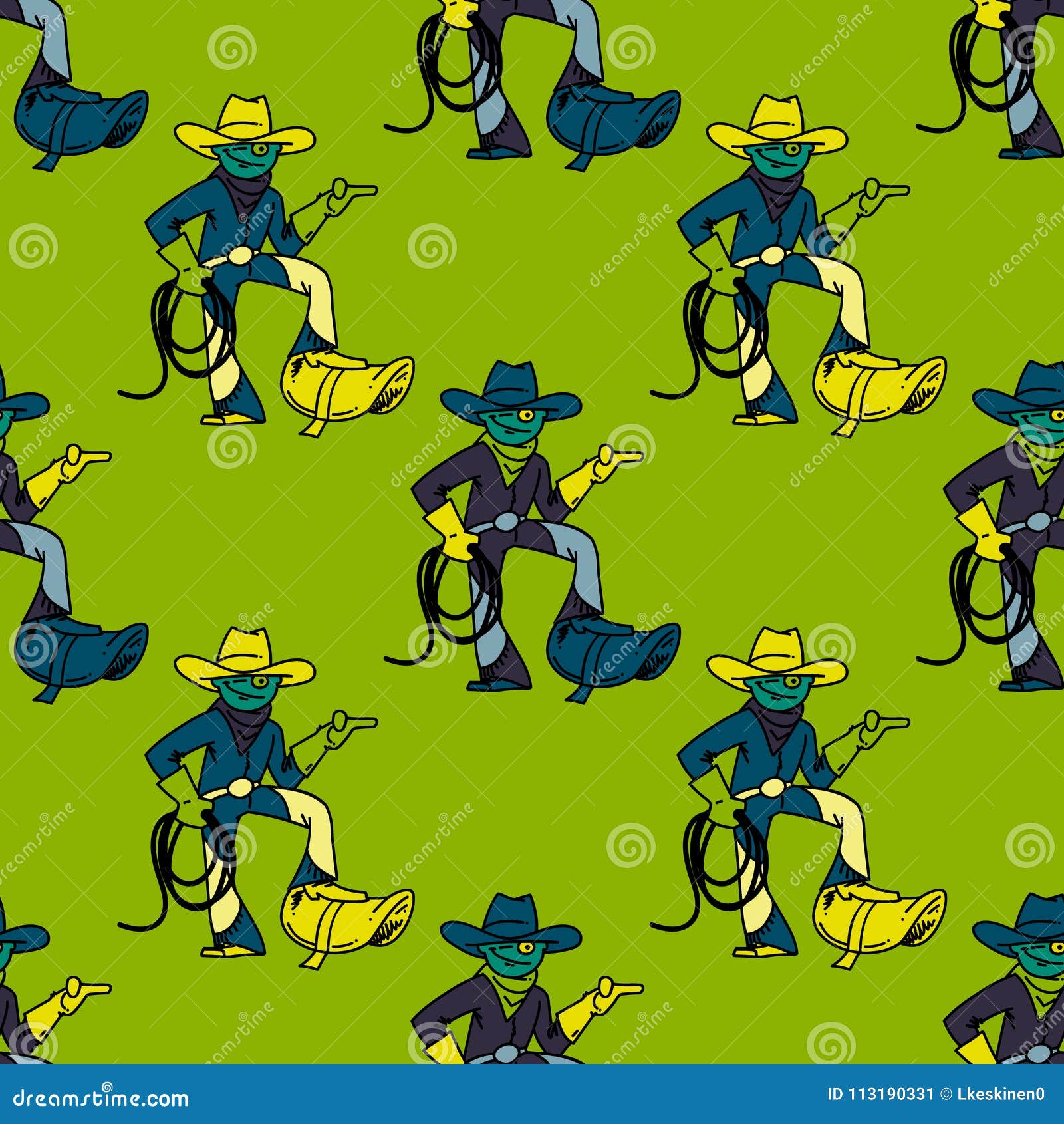 Cool Cowboy Seamless Pattern Stock Vector - Illustration of step, child ...