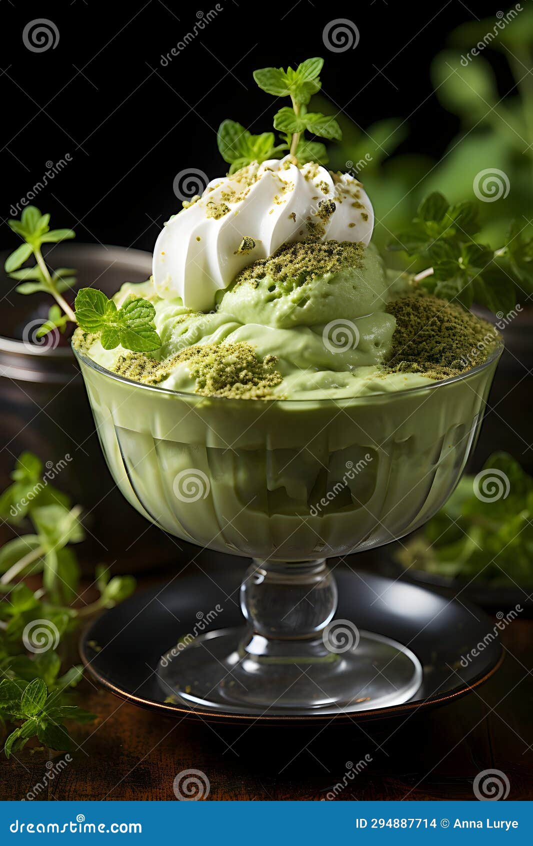 Cool, Creamy, and Matcha-infused Ice Cream Stock Illustration ...