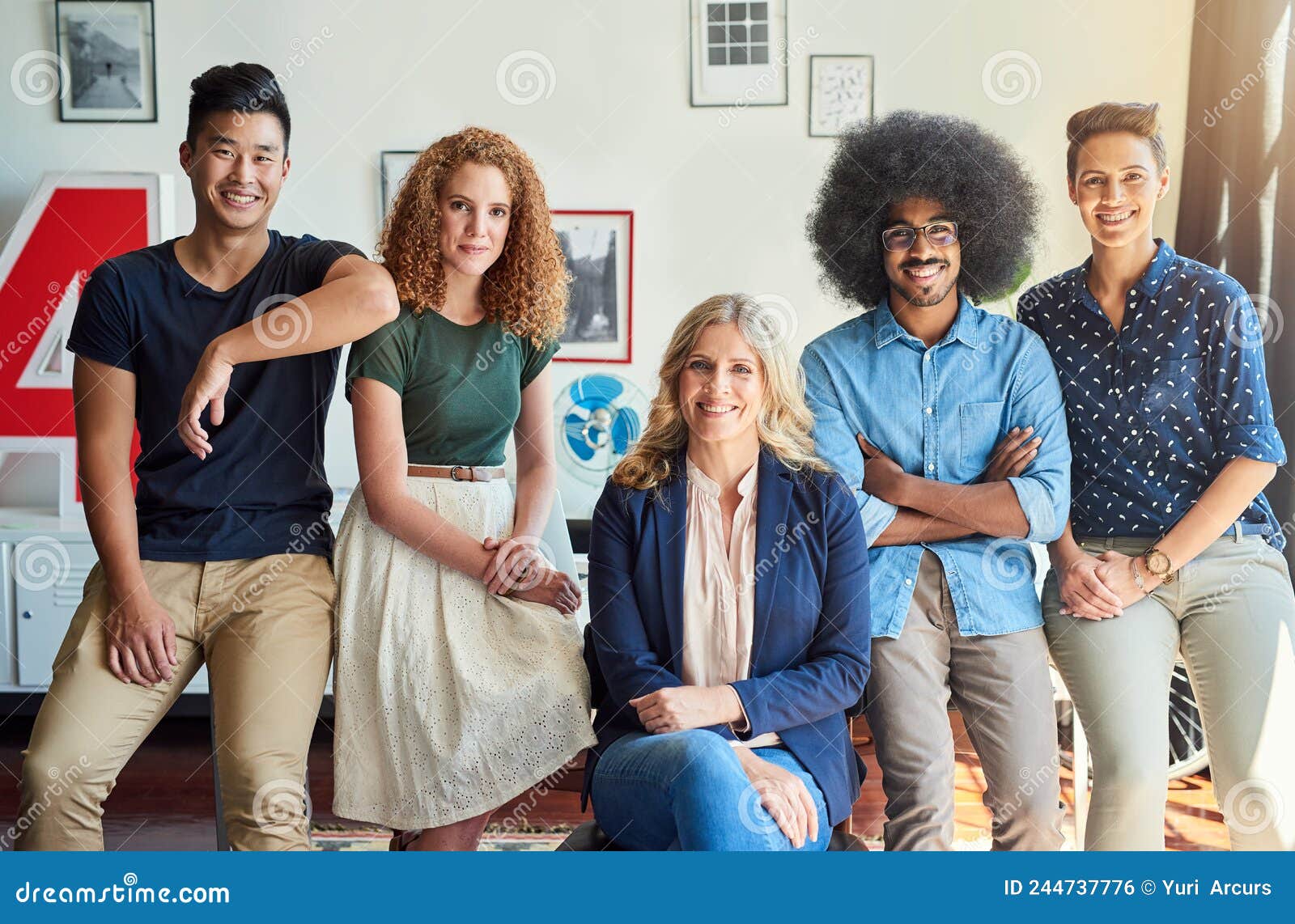 The Cool Creative Team. Portrait of a Group of Diverse Creative ...