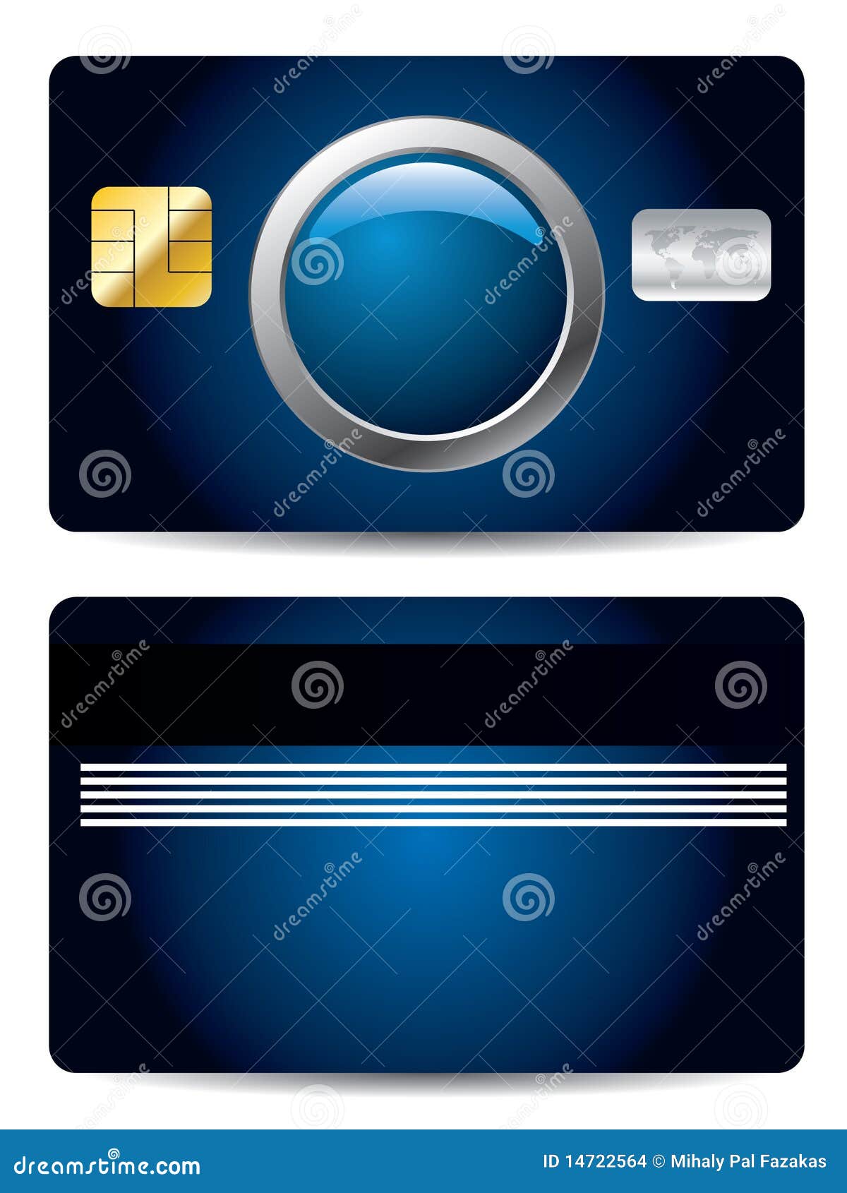 Cool Credit Card with Button Stock Vector - Illustration of loan ...