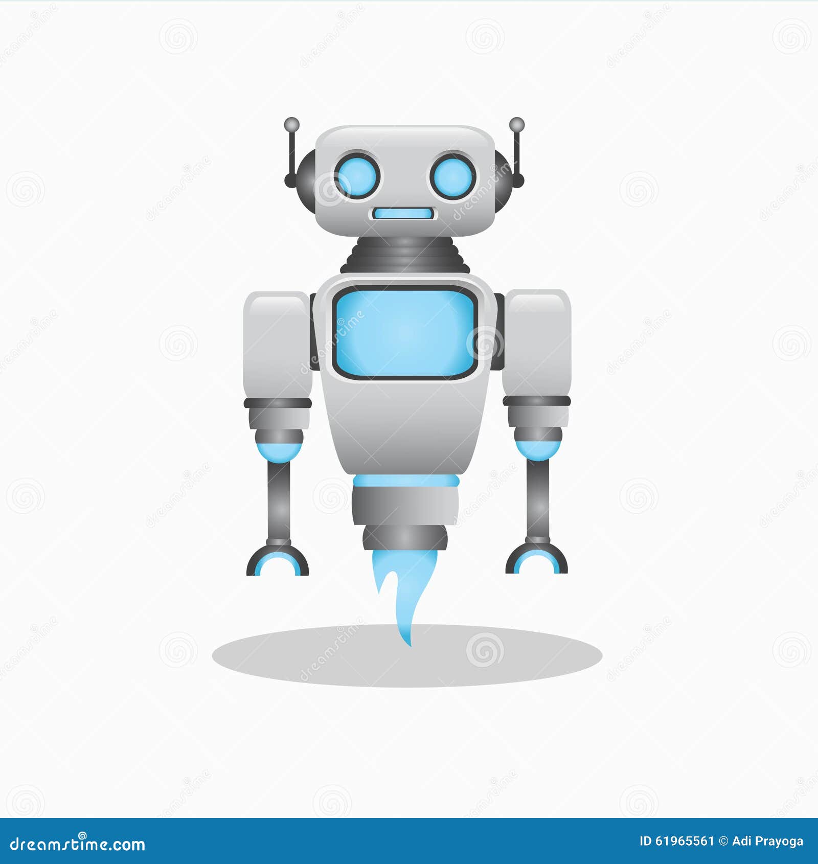 Cool and Cute 3d Robot Illustration Stock Vector - Illustration of ...