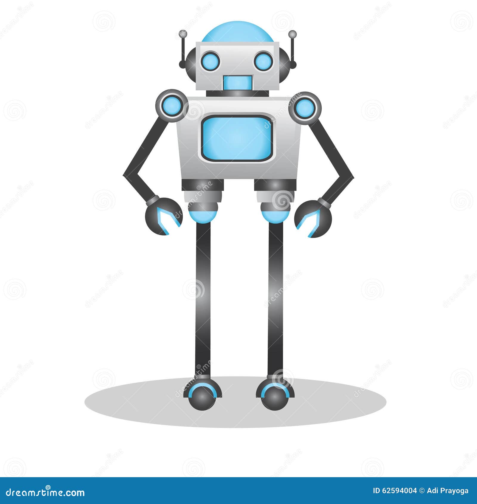 Cool and Cute 3d Robot Illustration Stock Illustration - Illustration ...