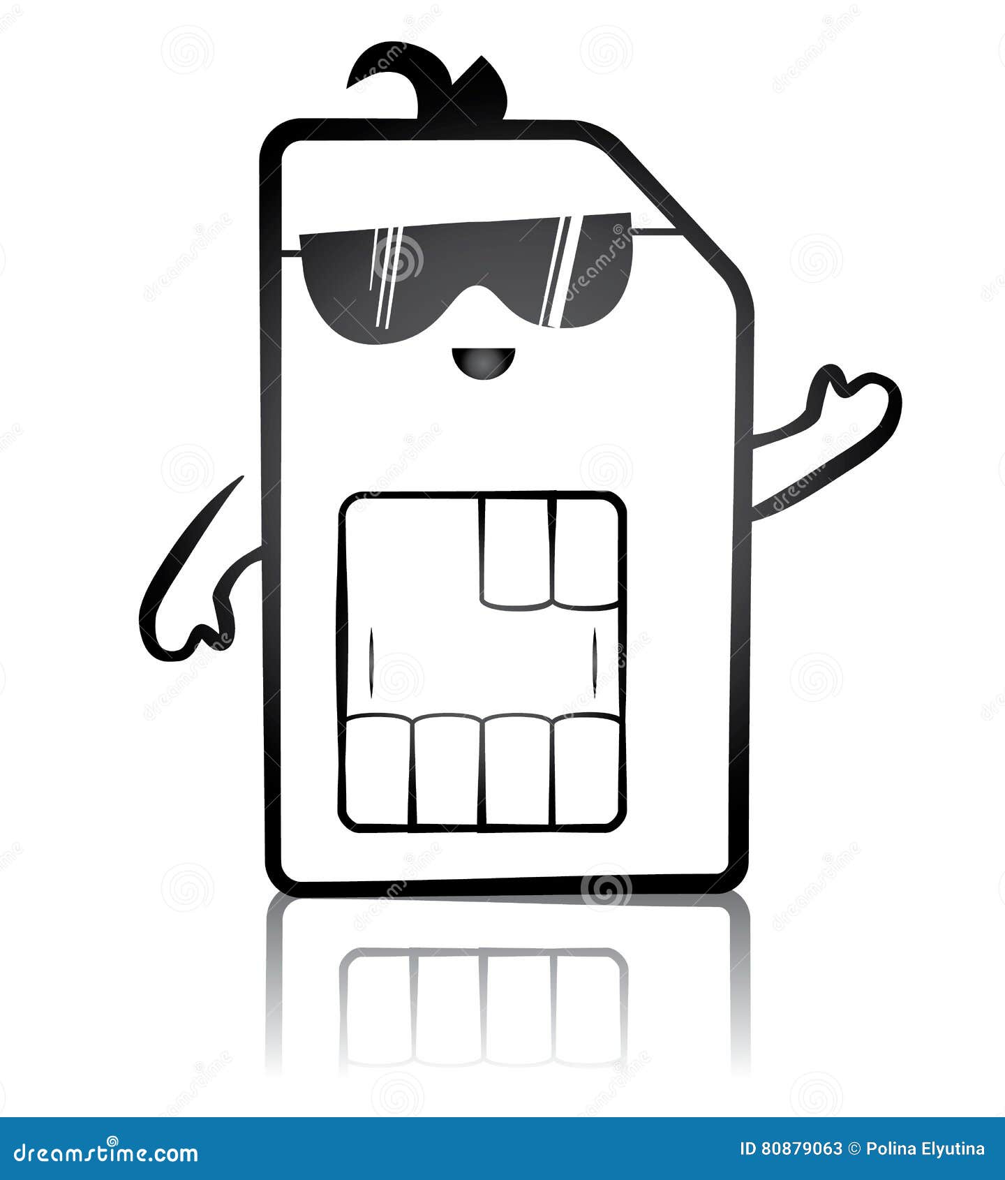A cool cute sim card stock vector. Illustration of diagram - 80879063
