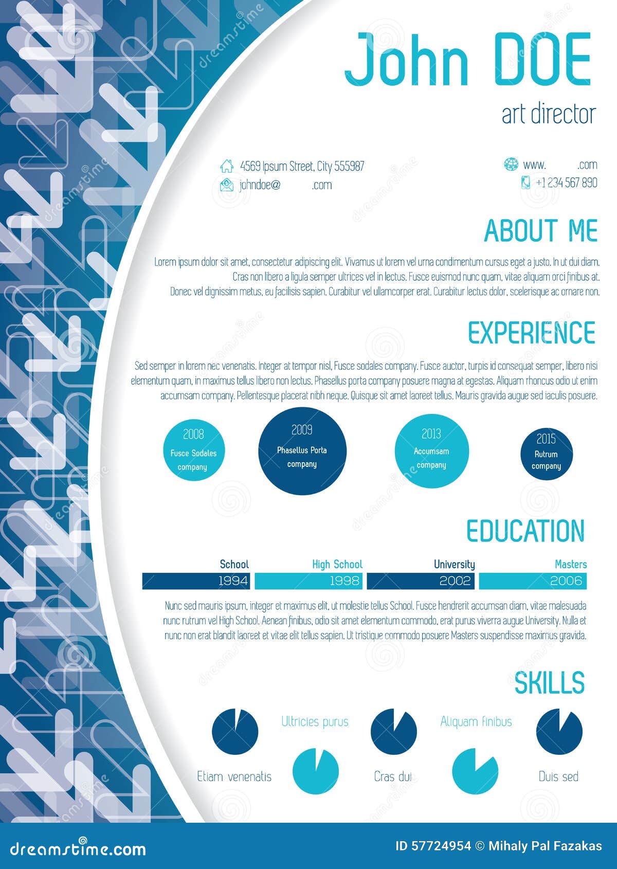 Cool Cv Template Design with Arrows Stock Illustration - Illustration ...