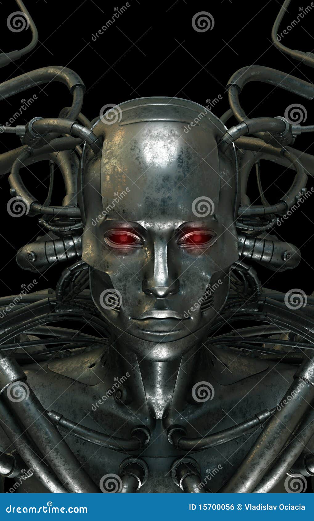 Cool cyber steel man stock illustration. Illustration of concepts ...