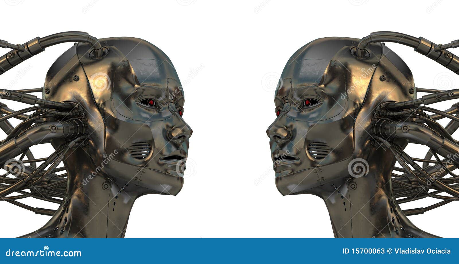 Cool cyborg robots stock illustration. Illustration of profile - 15700063