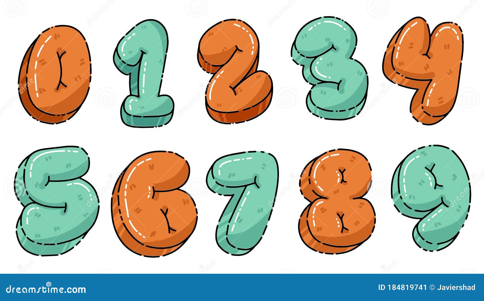 Cool 3d Comic Drawing of Numbers Stock Vector - Illustration of speech ...